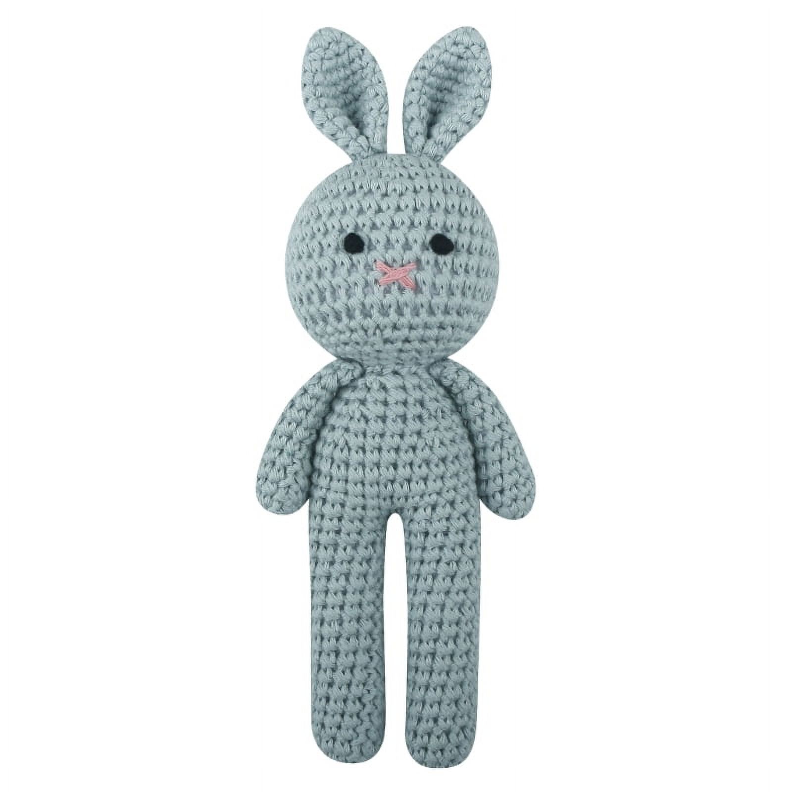 TINYSOME Crochet Doll Bunny Toy for Baby First Stuffed Animal Newborn ...