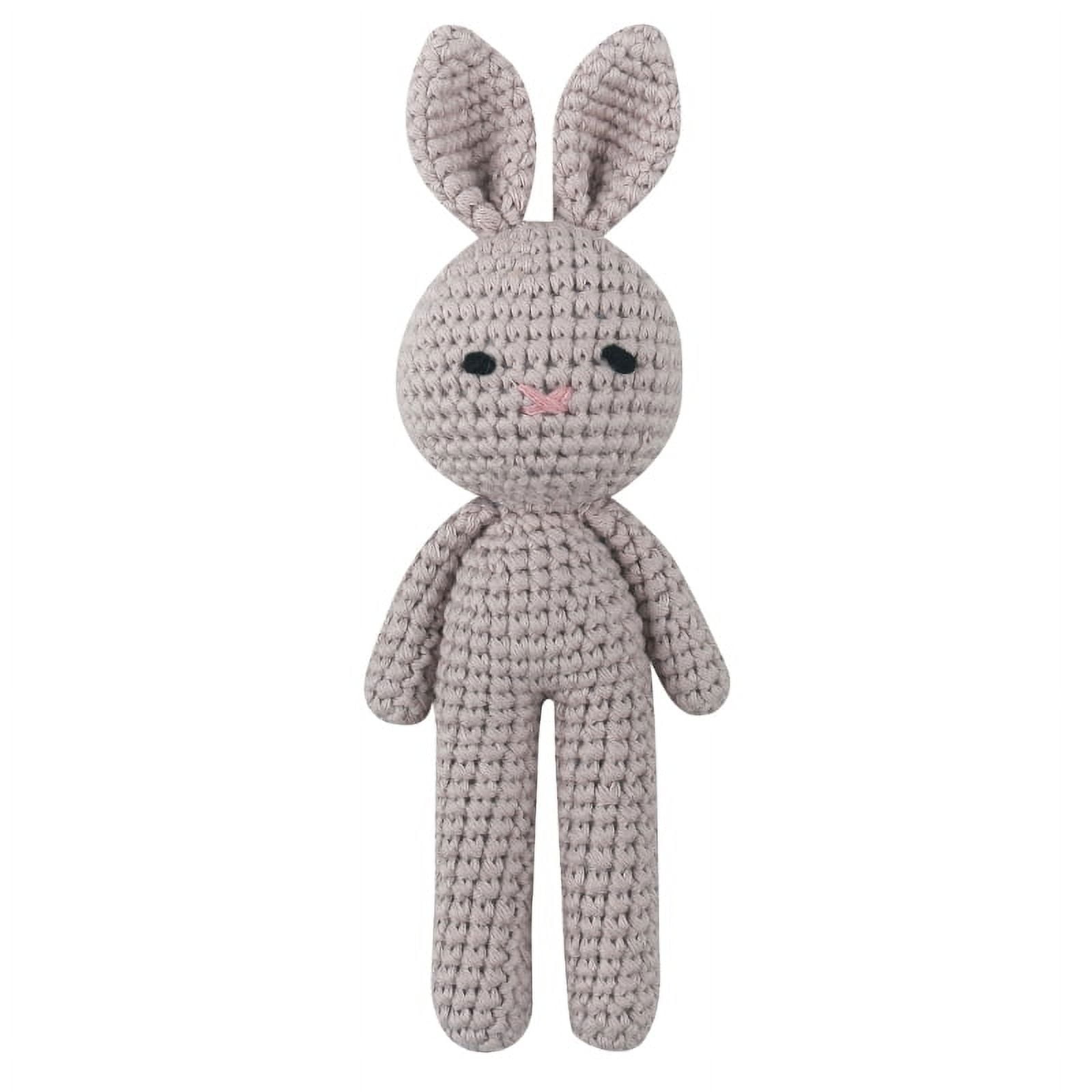 TINYSOME Crochet Doll Bunny Toy for Baby First Stuffed Animal Newborn ...