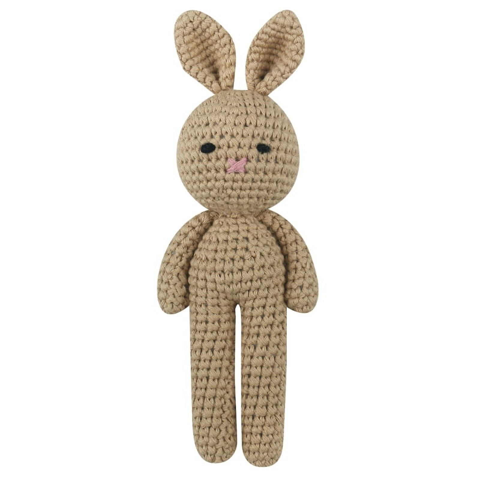 TINYSOME Crochet Doll Bunny Toy for Baby First Stuffed Animal Newborn ...