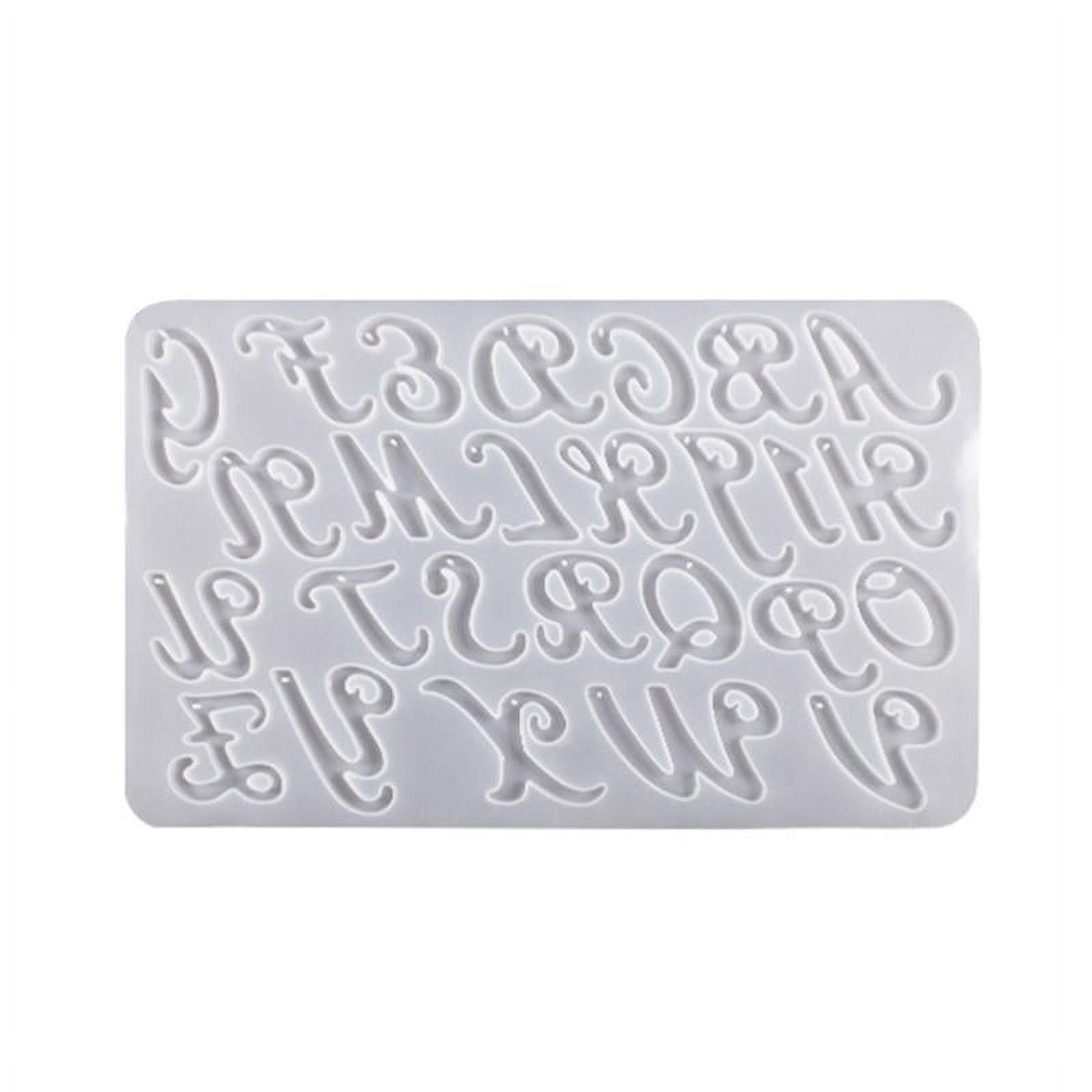 TINYSOME Cursive English Letter Keychain Epoxy Resin Mold with Hole ...