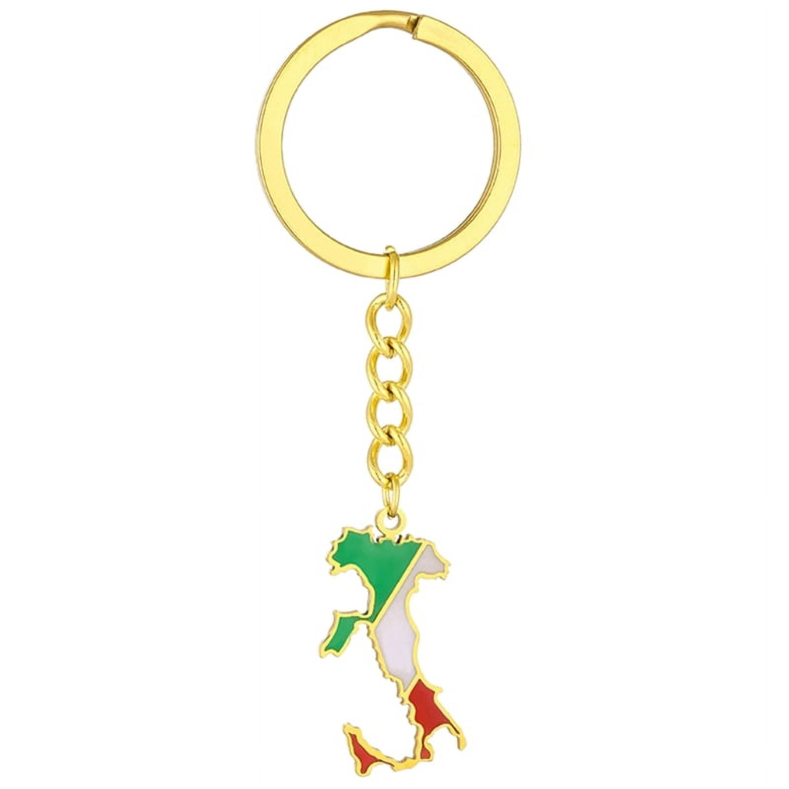 TINYSOME Durable Italy Map Keychain Elegant Italy Map Keyring Map Key ...