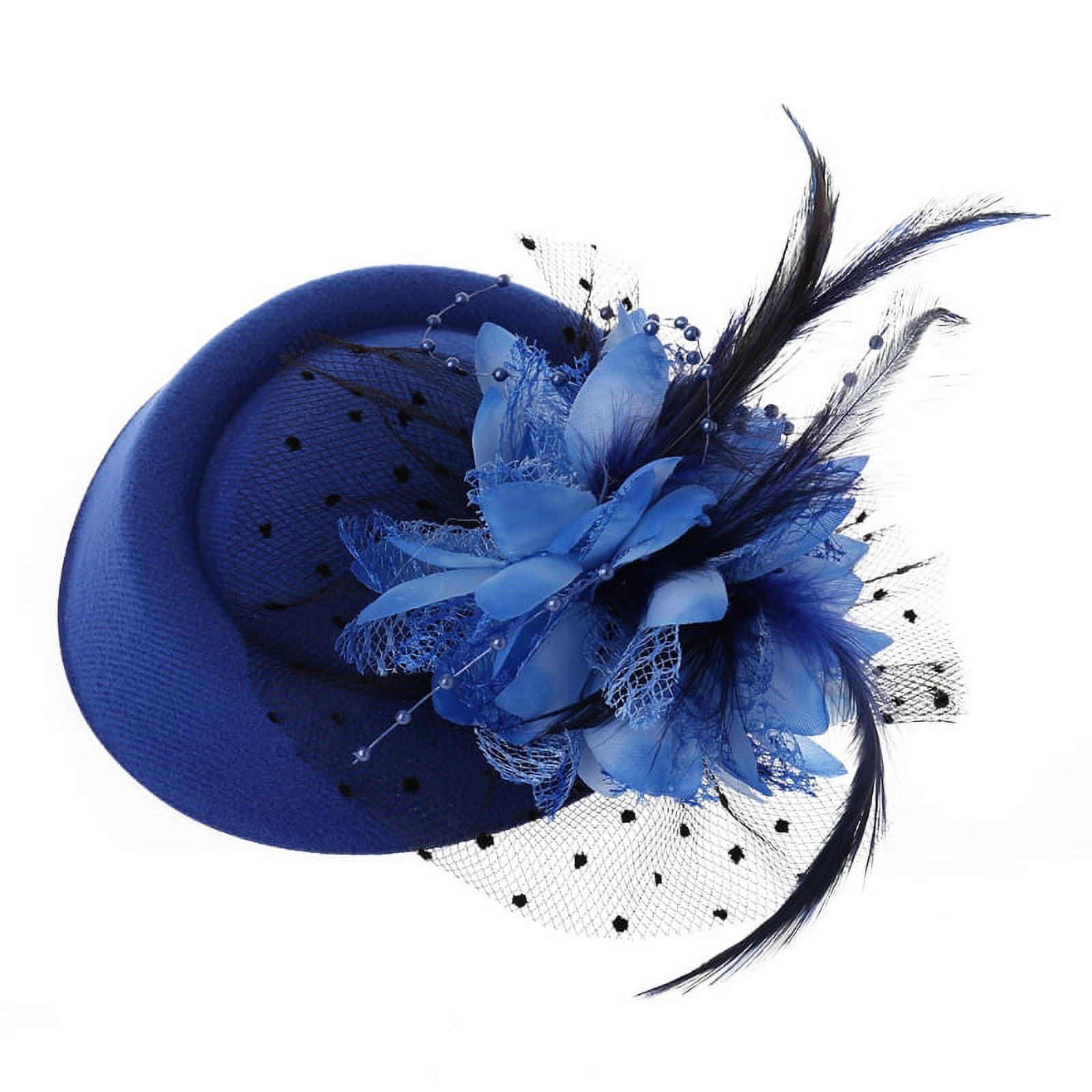 TINYSOME Fascinator Hats for Women Pillbox Cap with Flower Beaded Veil ...