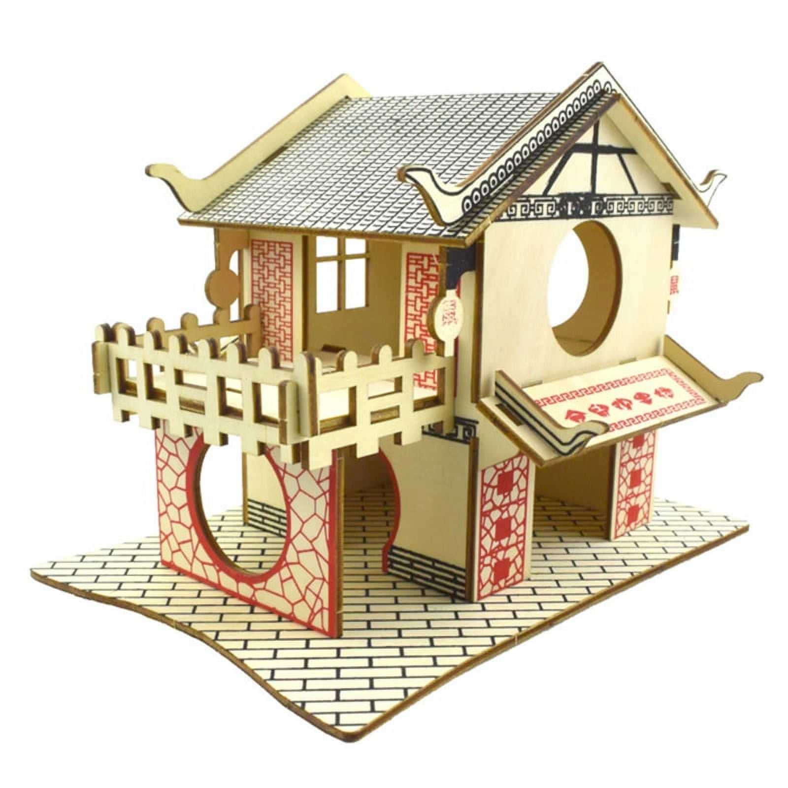 TINYSOME Hamster Hideout Wooden Hut Gerbils Mice Lemmings Pet Mouse ...