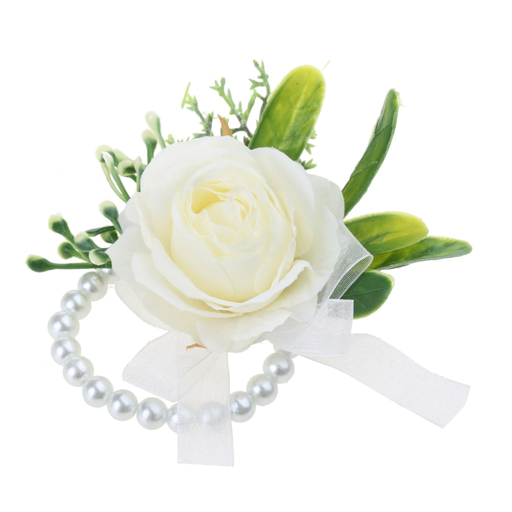 TINYSOME Outdoor Wedding Artificial Rose Wrist Corsage Wristlet ...