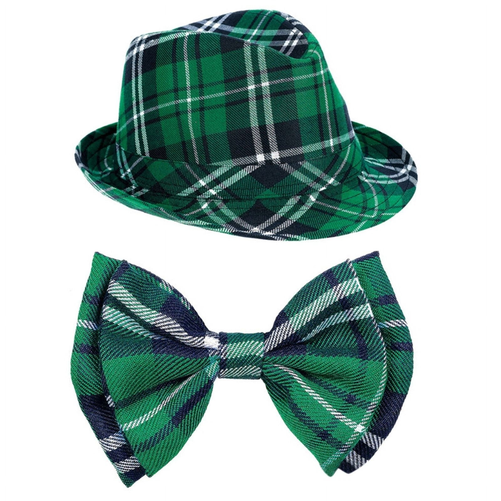 TINYSOME Plaids Headpiece St. Patricks Day Bowtie Octagonal Hat for ...
