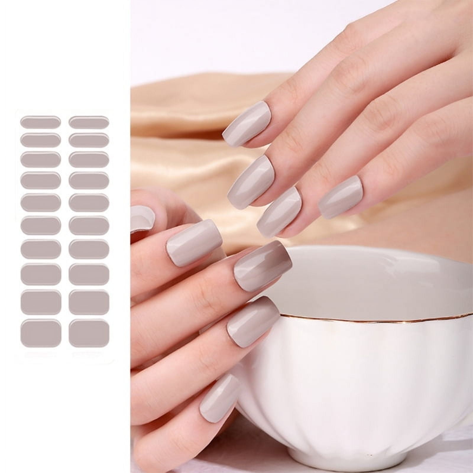 TINYSOME Semi Cured Gel Nail Polish Strips Gel Nail Full Wraps Strips ...