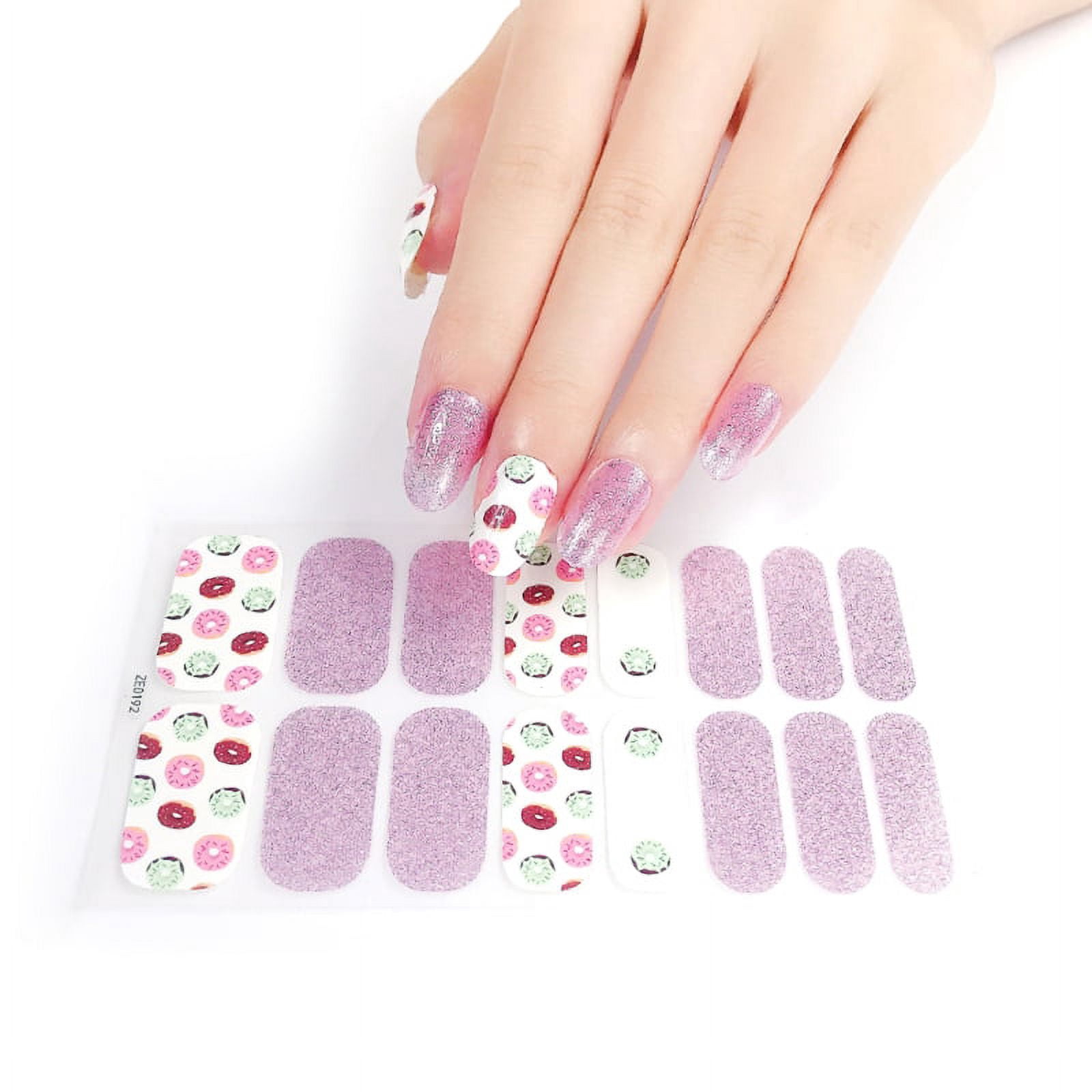 TINYSOME Semi Cured Gel Nail Polish Strips Glitter Full Nail Wraps Nail ...