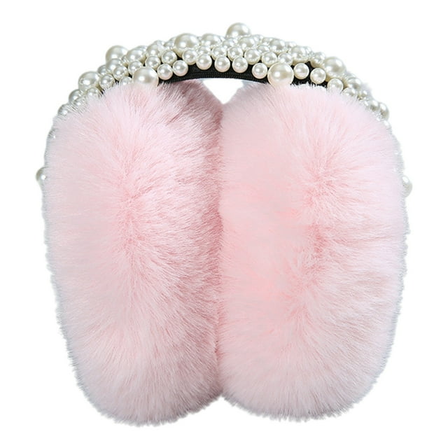 TINYSOME Soft Plush Earmuff Multicolor Elegant Pearl Bead Ear Warmers ...