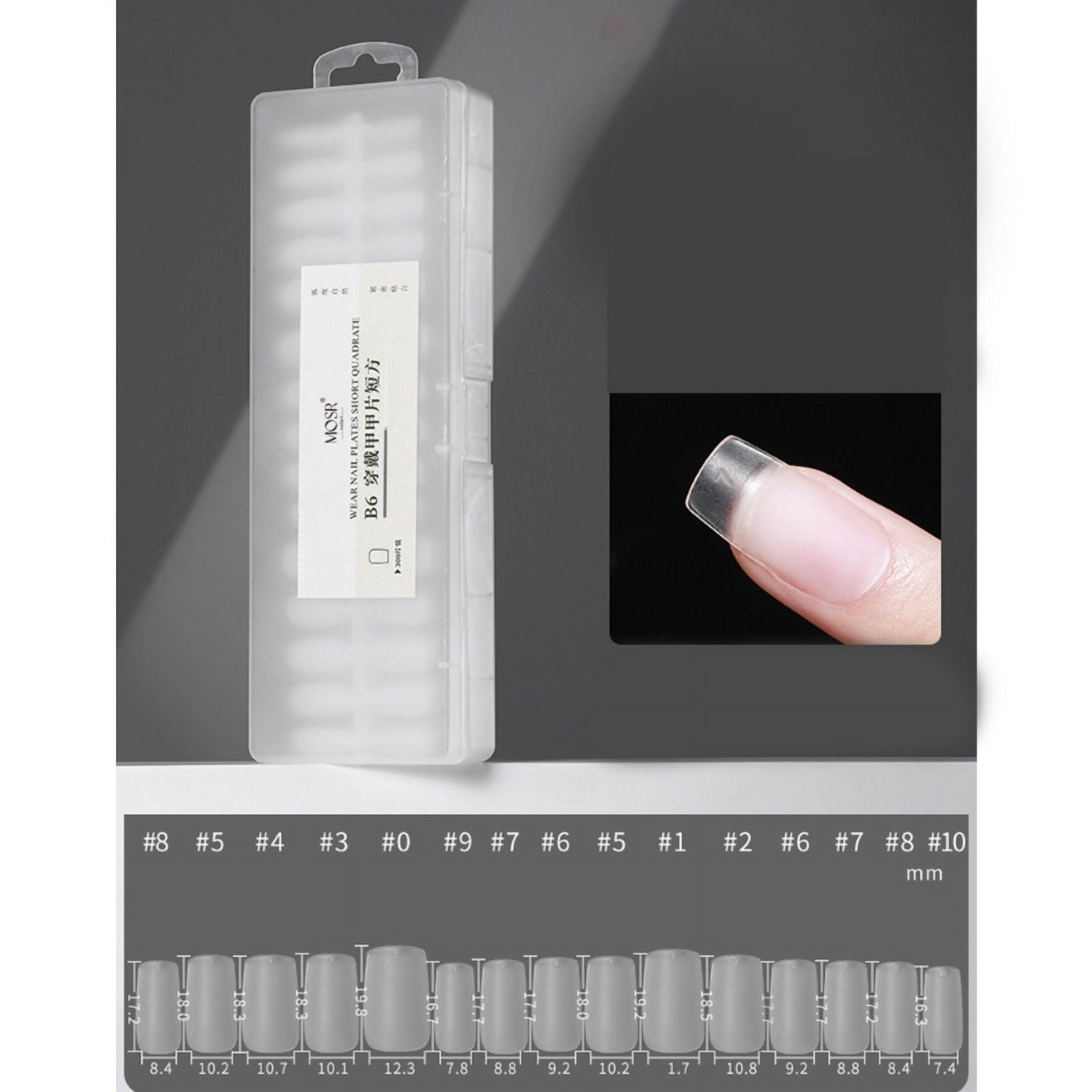TINYSOME Transparent Natural False Nail Tips Artificial Fake Nails ...