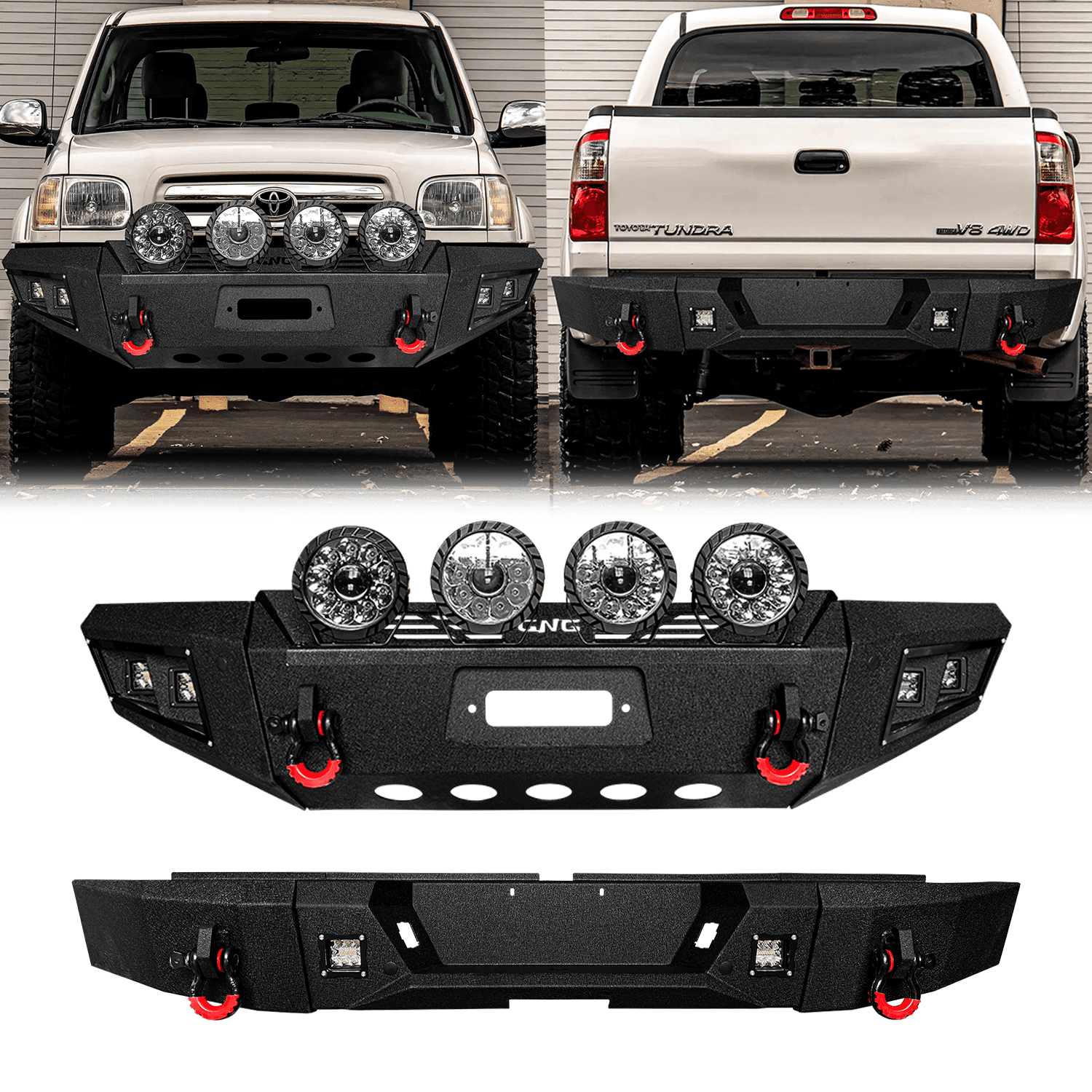 TIOYAR For 2000-2006 Toyota Tundra Steel Front and Rear Bumper With ...