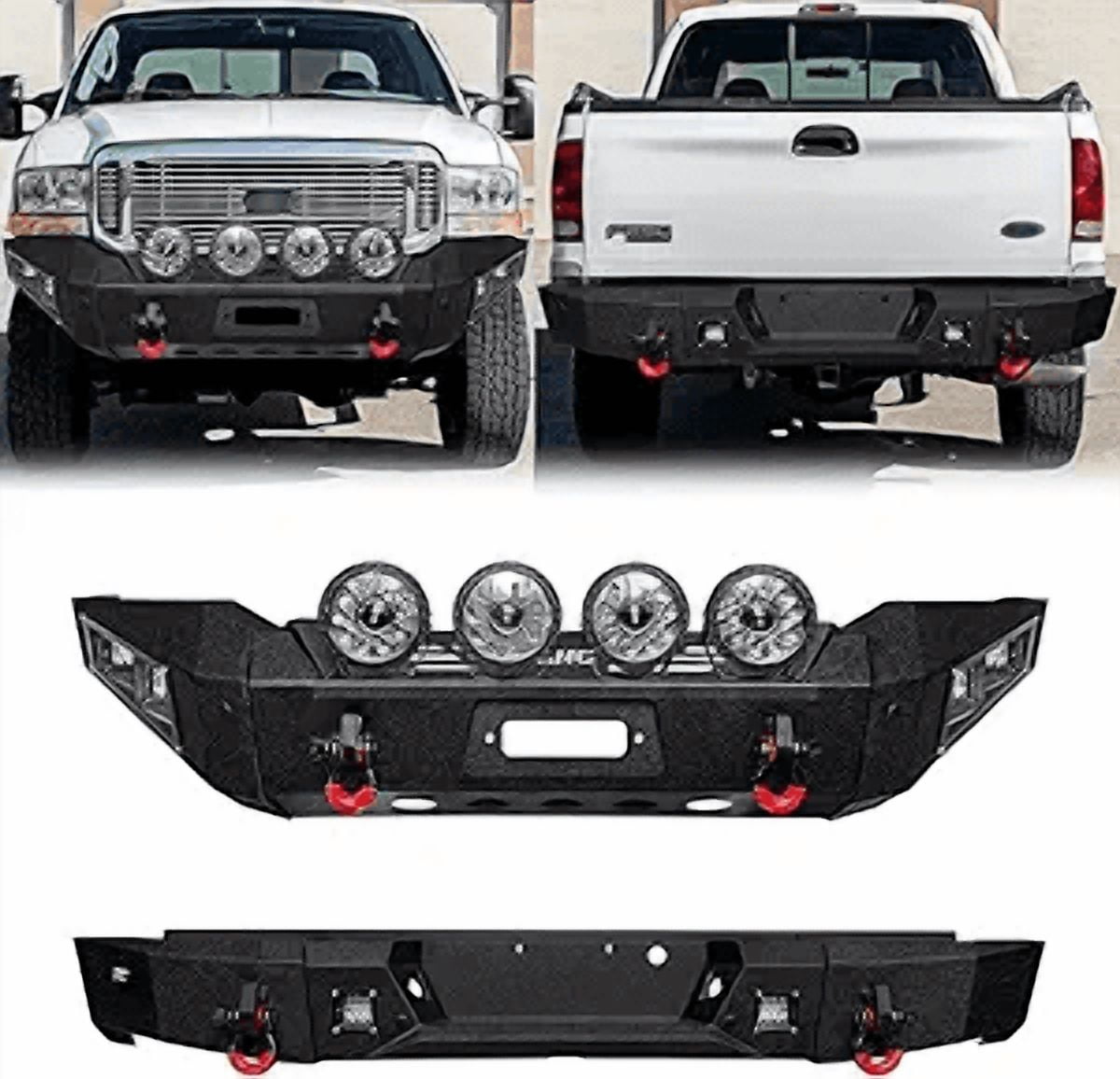 TIOYAR Steel Front and Rear Bumper for 1999-2000-2001-2002-2003-2004 ...