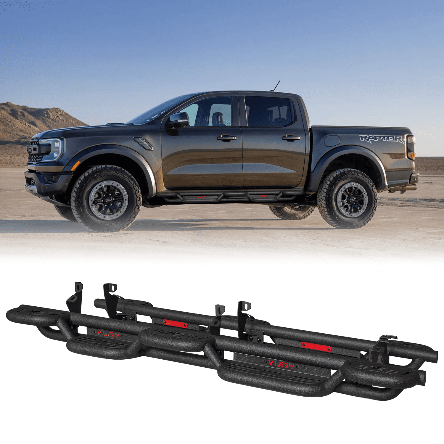 TIOYAR Steel Running Board for 2019-2026 Ford Ranger SuperCrew Cab Nerf ...