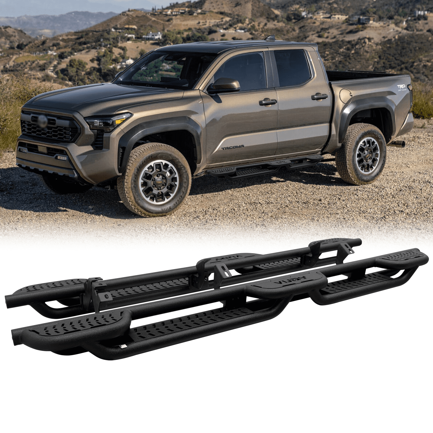 TIOYAR Steel Running Board for 2024-2025 Toyota Tacoma Double Cab/Crew ...