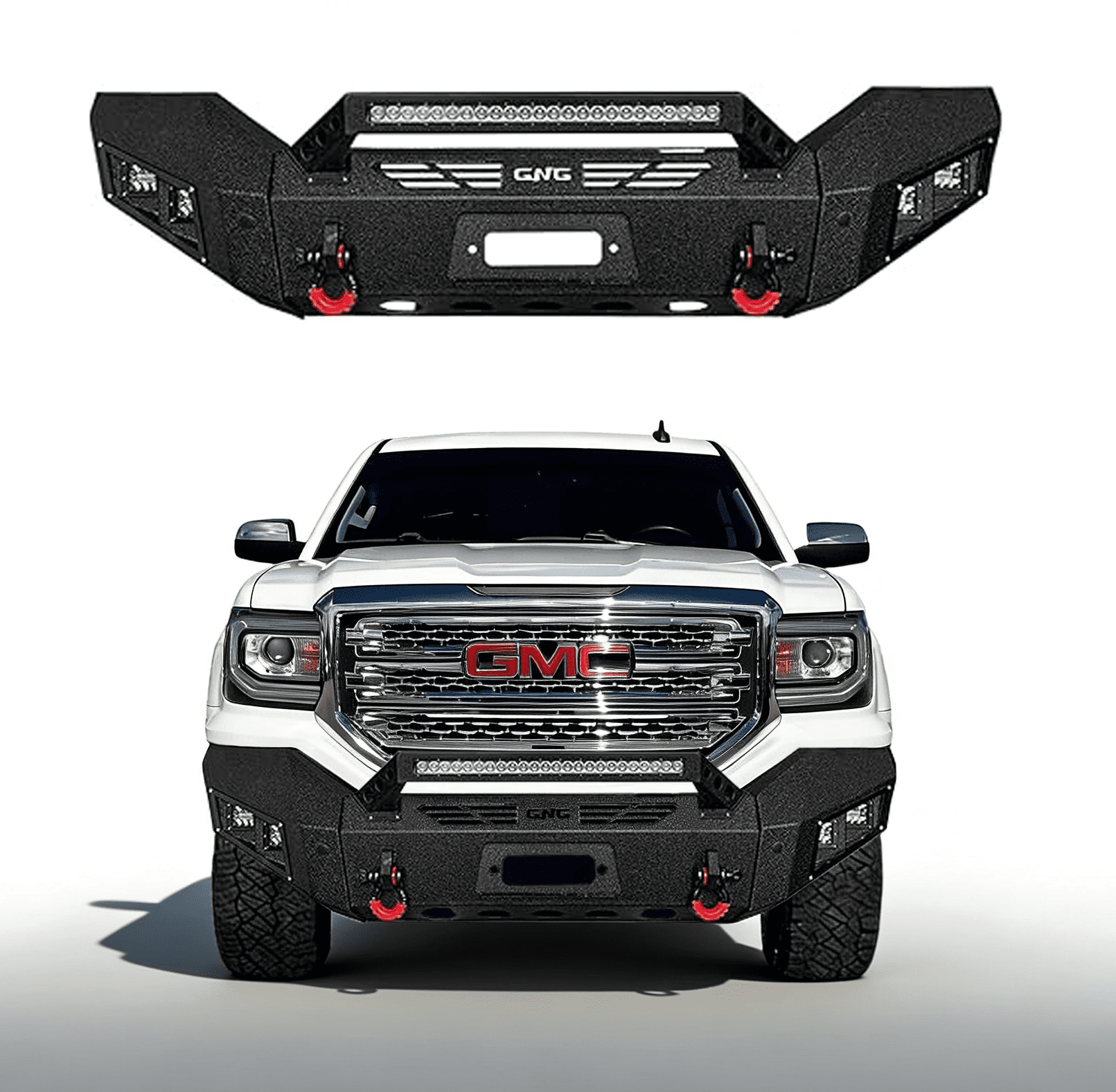 TIOYAR Textured Black Steel Front Bumper for 2016-2017-2018 GMC Sierra ...