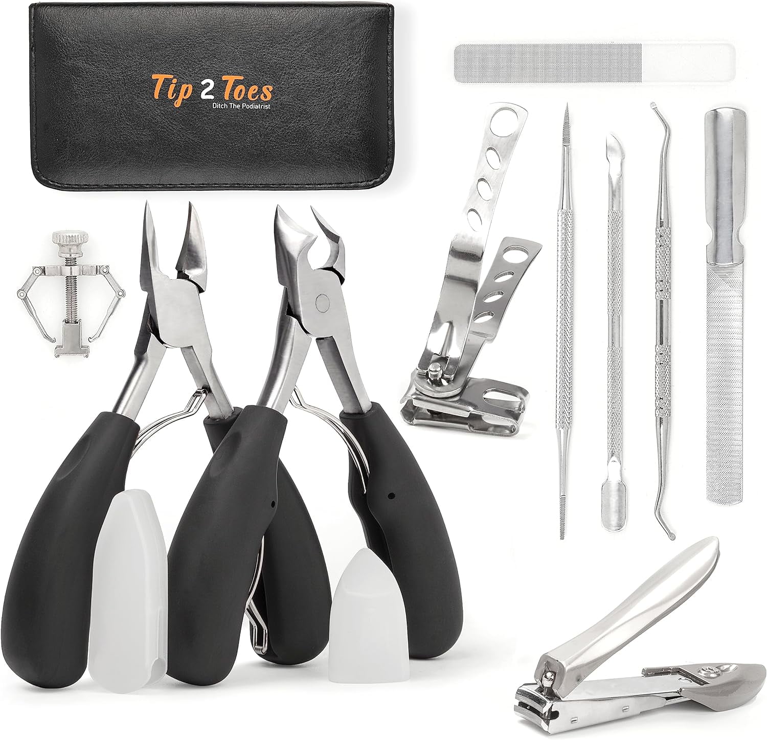 TIP2TOES 10 Pcs Ingrown Toenail Clippers for Seniors Thick Toenails ...