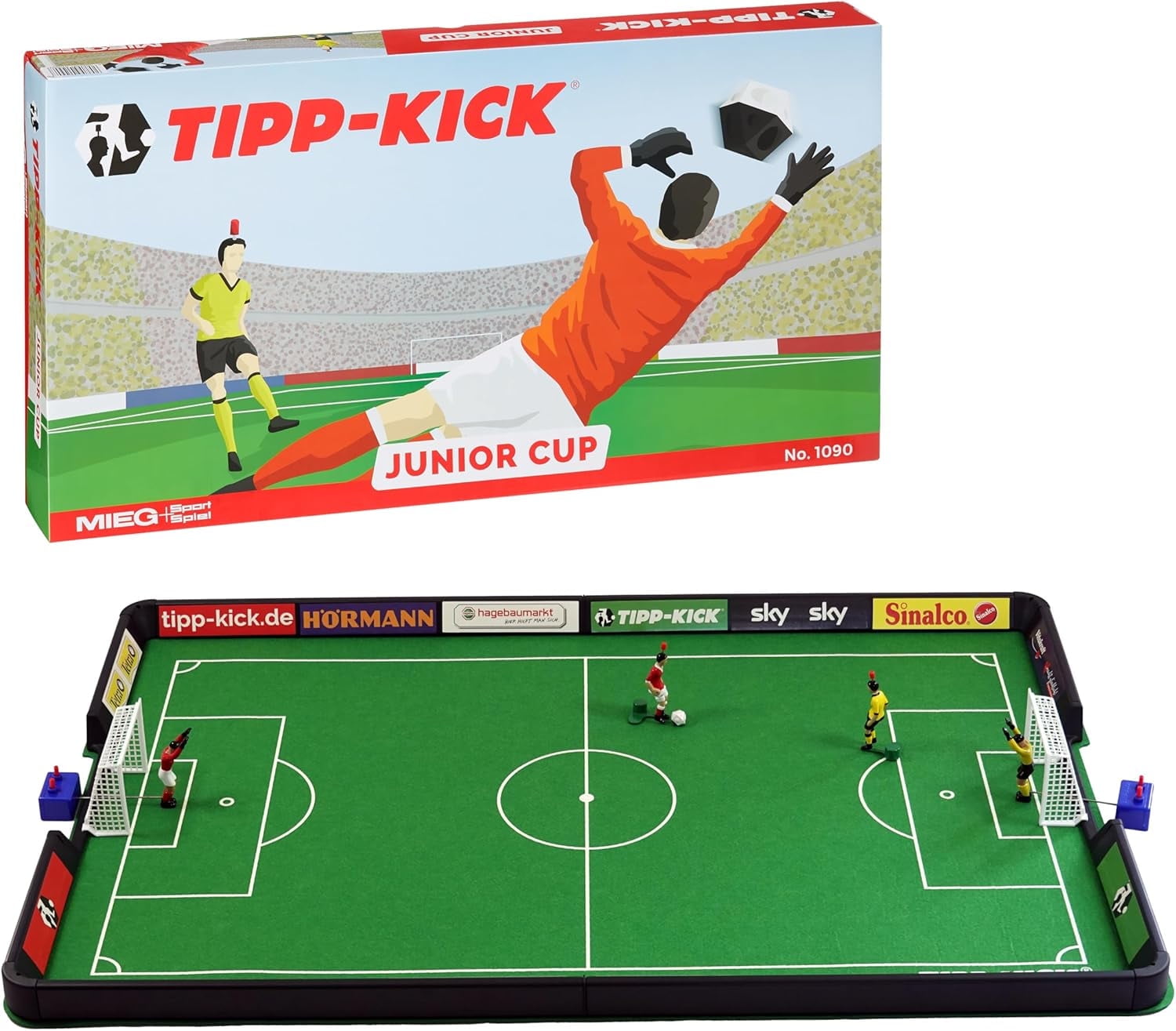 TIPP-KICK Junior Cup Soccer Tabletop Game Set – Large Felt Field with ...