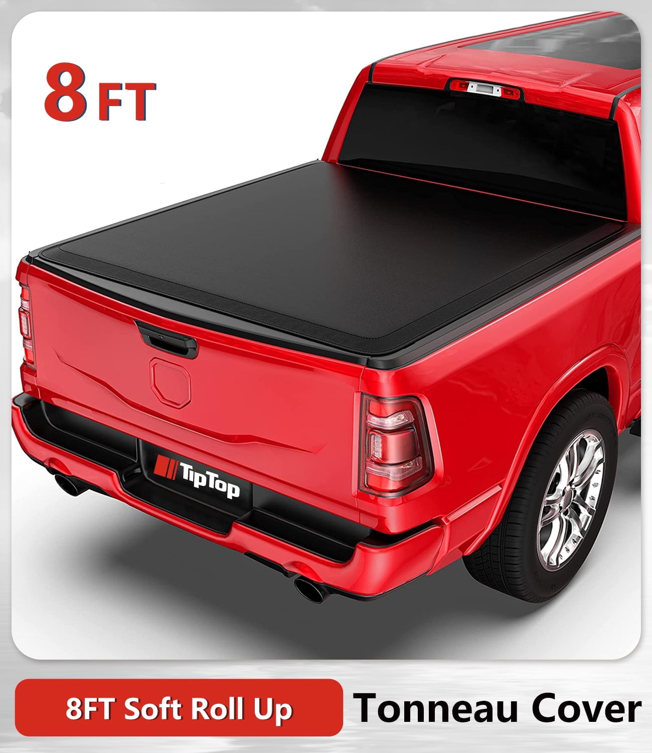TIPTOP Soft Roll-Up Tonneau Cover Truck Bed For 1994-2018 Ram 1500 2500 ...