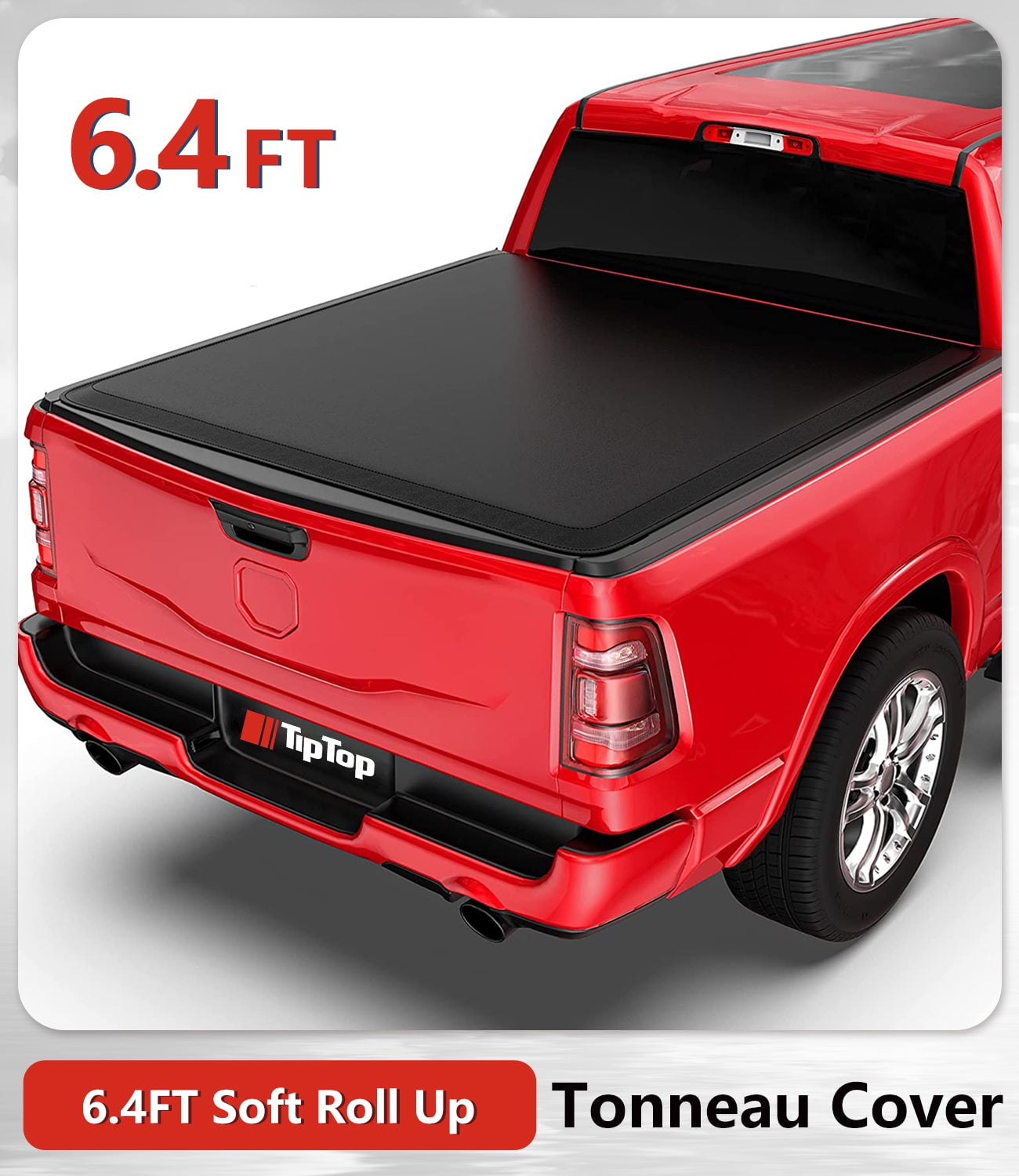 TIPTOP Soft Roll-Up Tonneau Cover Truck Bed For 2003-2024 Ram 1500 2500 ...