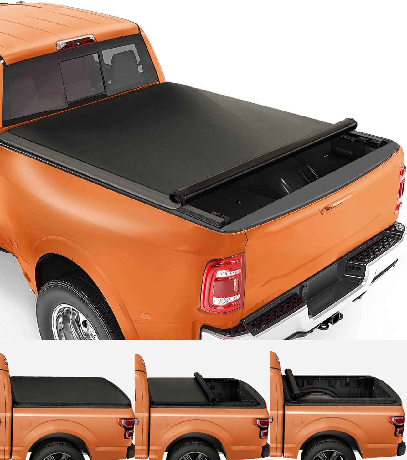 TIPTOP Soft Roll-Up Tonneau Cover Truck Bed for 2002-2018 Dodge Ram 1500; 2003-2024 2500 3500 ...
