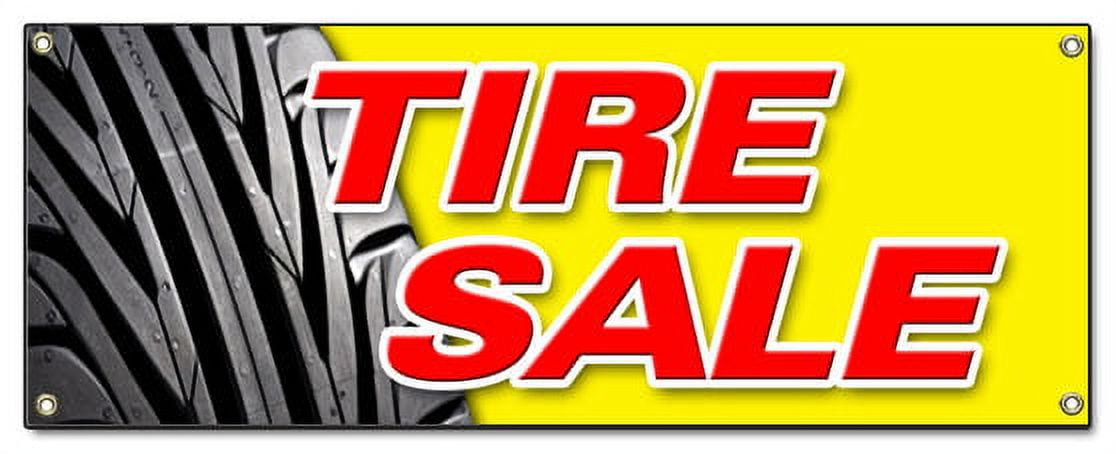 TIRE SALE 1 BANNER SIGN tires sale sell wheels wheel rim rims rubber ...