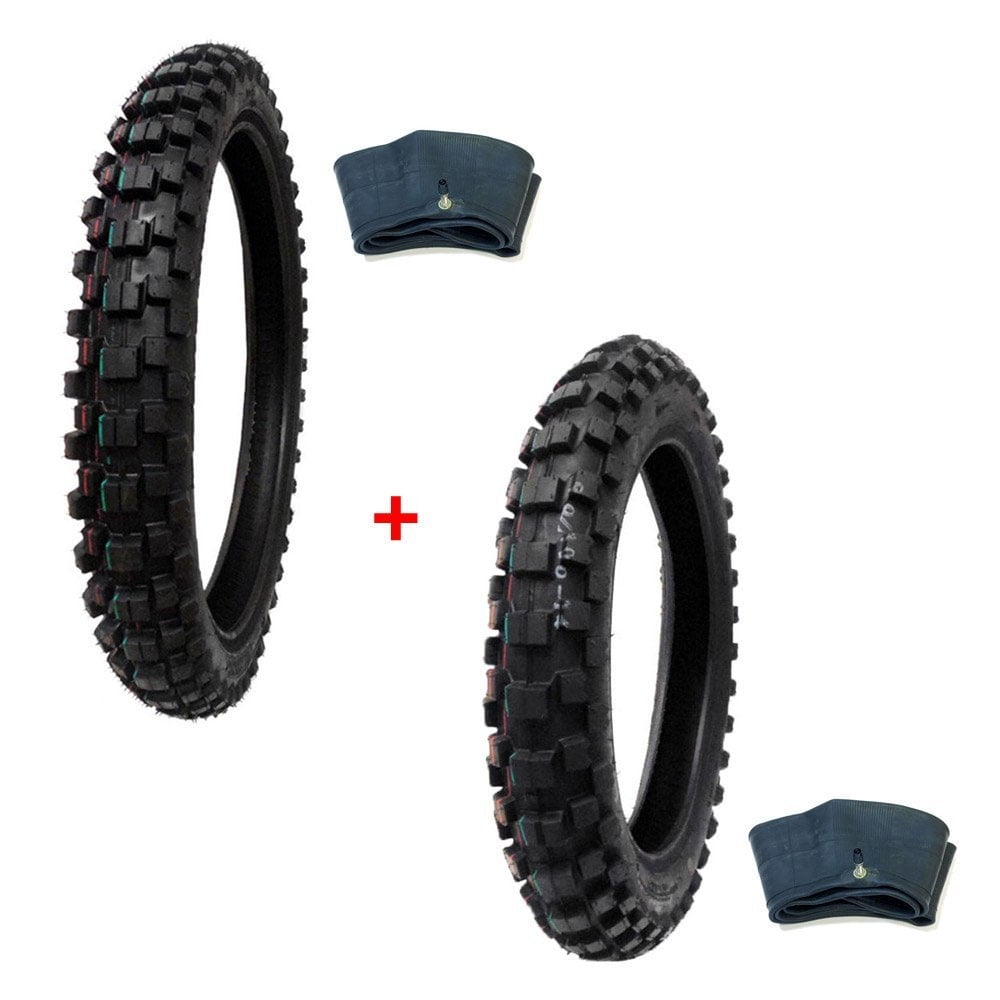 TIRE SET: Off Road Knobby Front Tire Size 70/100-17 with Inner Tube ...
