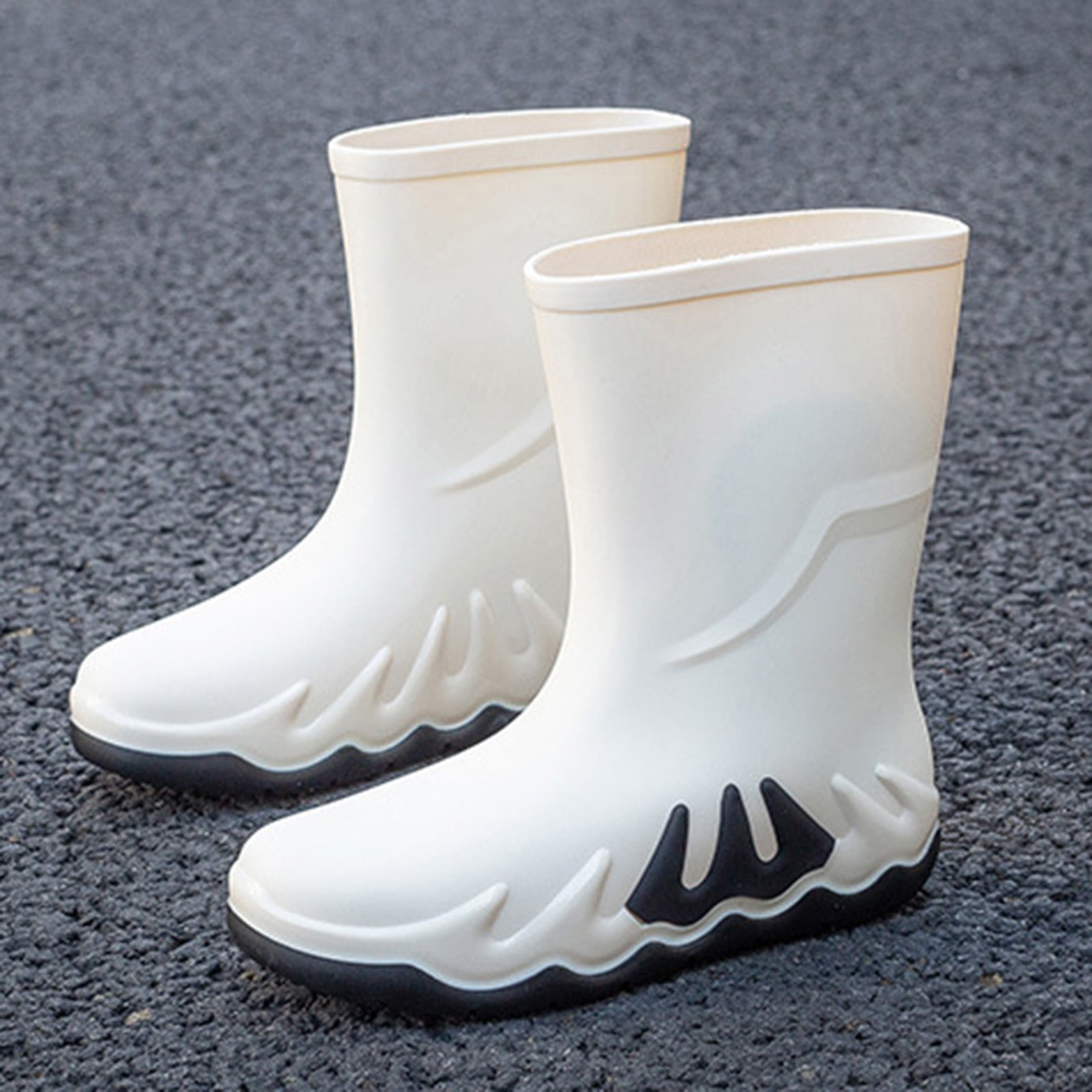 TIREOW Men Women Non-slip Width Mid-Calf Ankle Rain Boots Waterproof ...