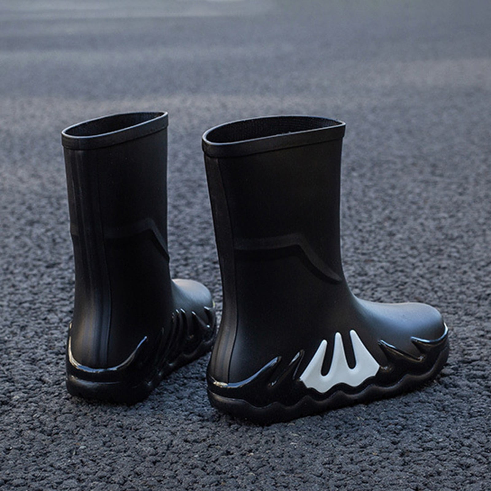 TIREOW Men Women Non-slip Width Mid-Calf Ankle Rain Boots Waterproof ...