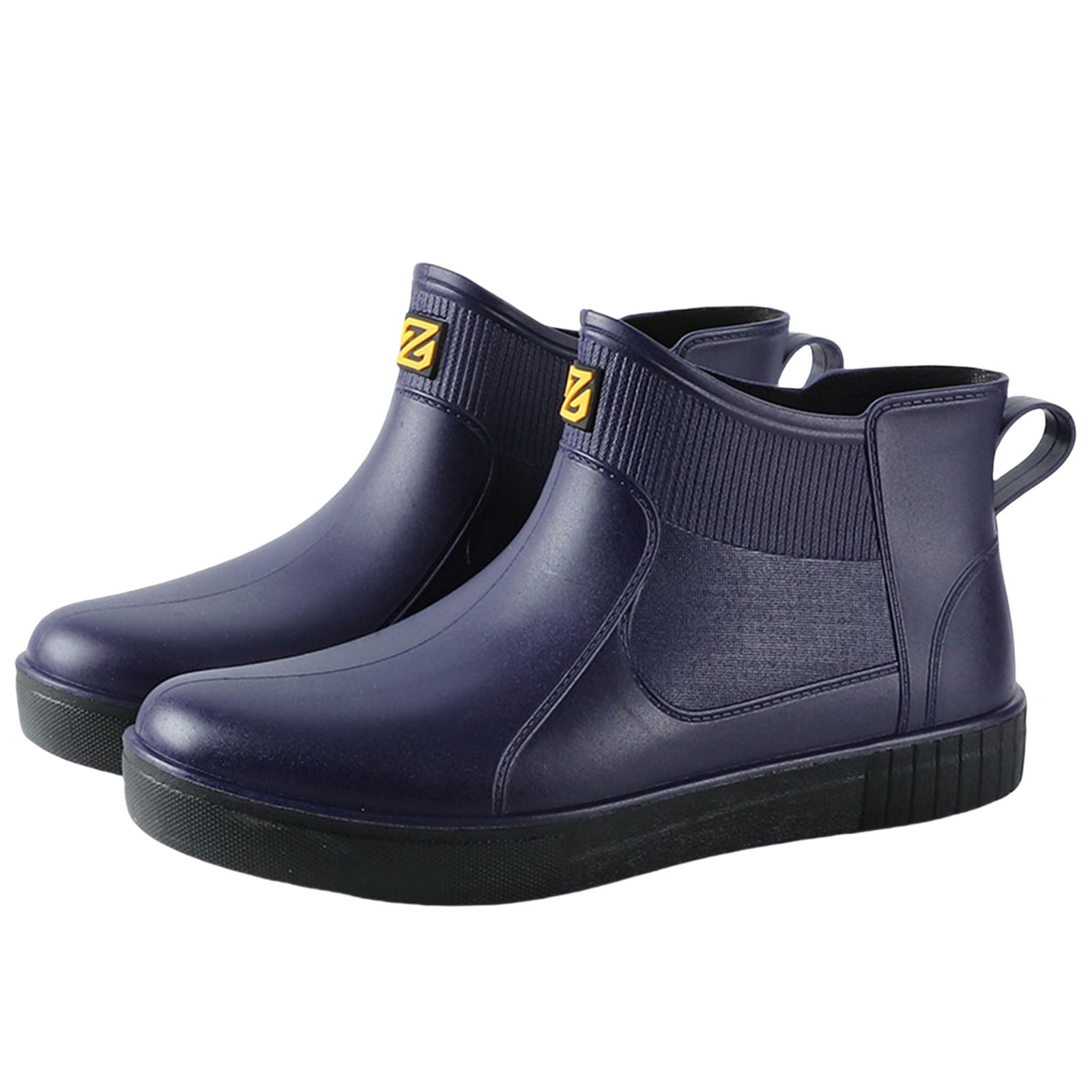 TIREOW Men's Ankle Rain Boots Slip On Deck Boots Anti-Slip Rubber ...