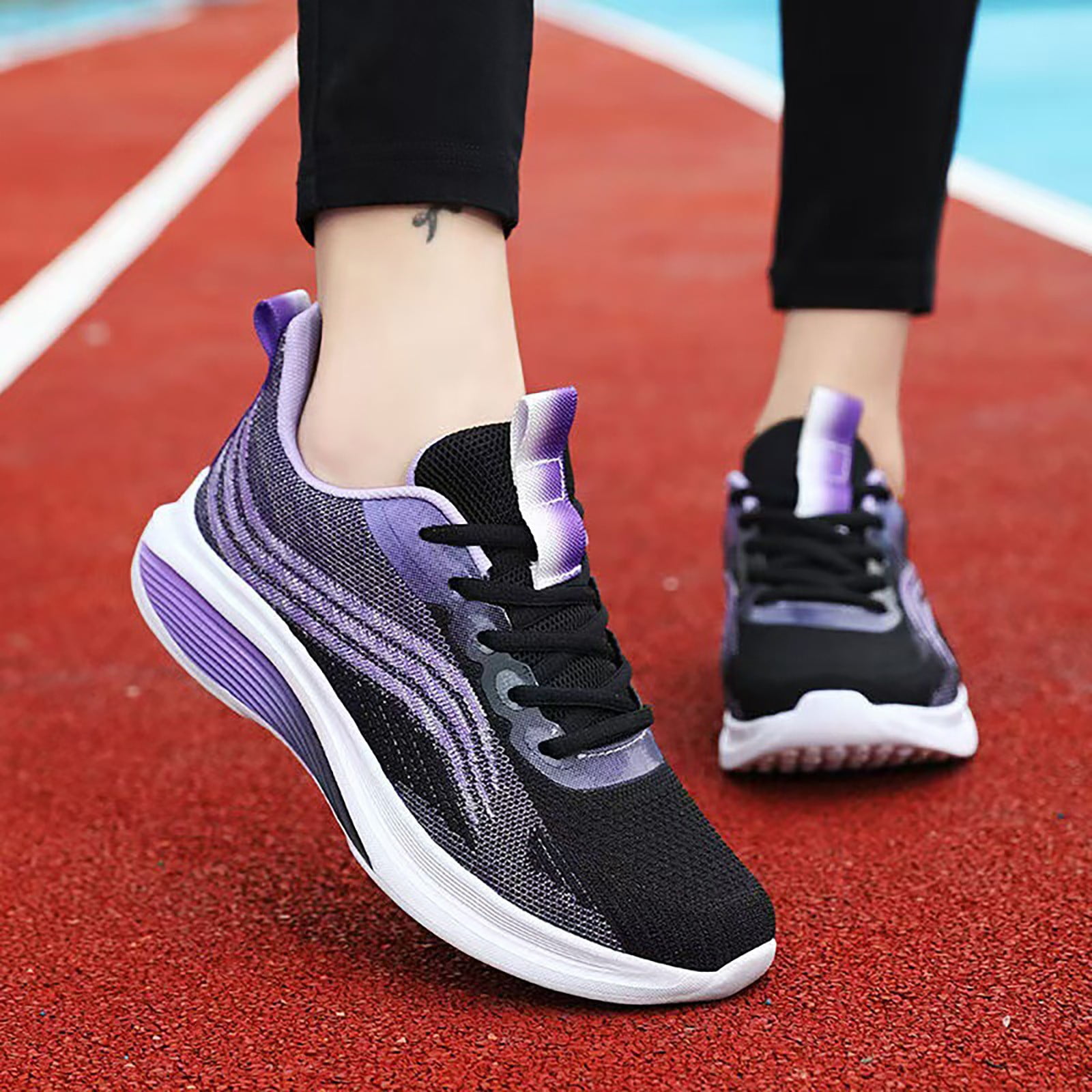 TIREOW Wide Toe Box Arch Support Shoes Women Running Sneakers Wide ...