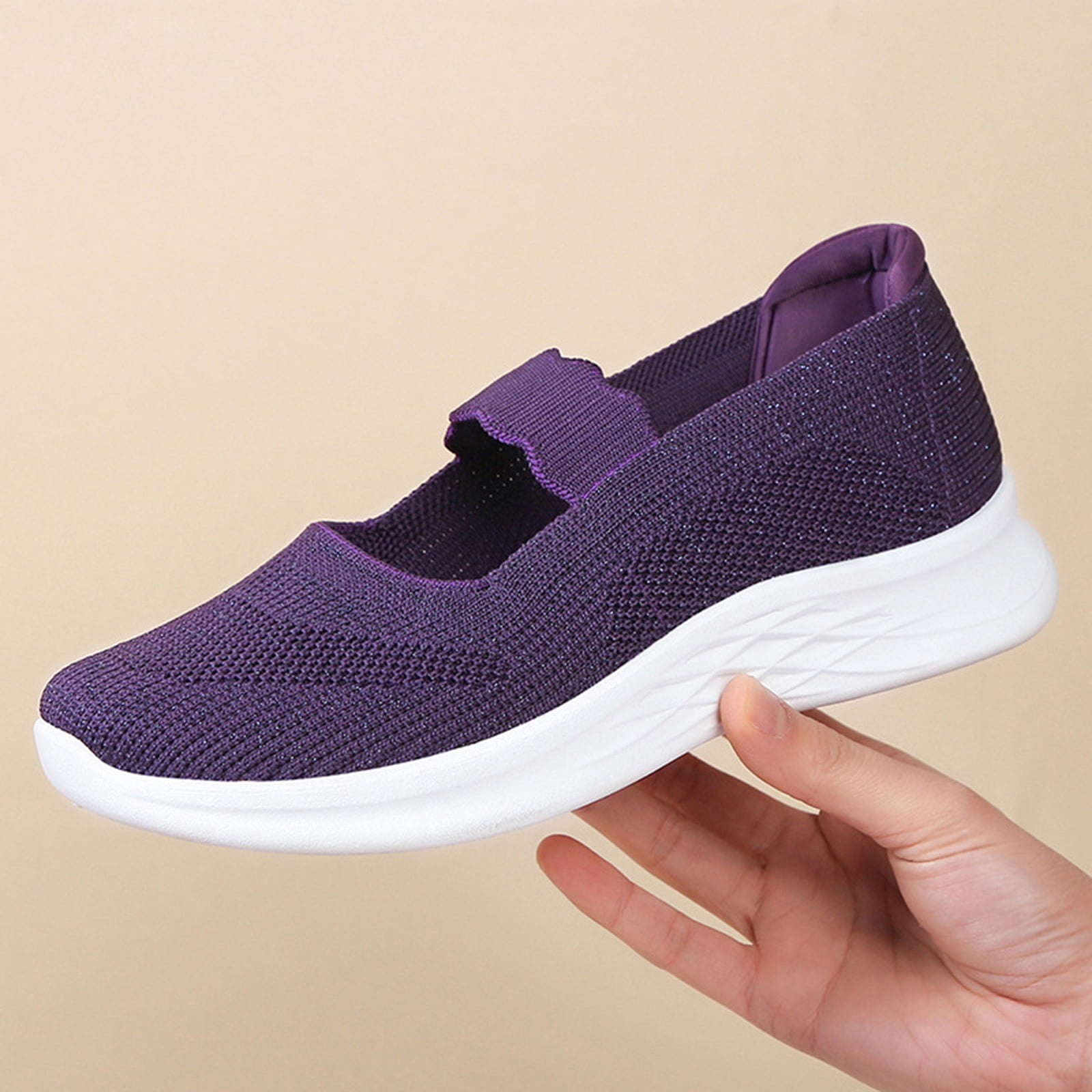 TIREOW Women Sports Shoes Flat Bottom Non Slip Mesh Hollow Upper ...
