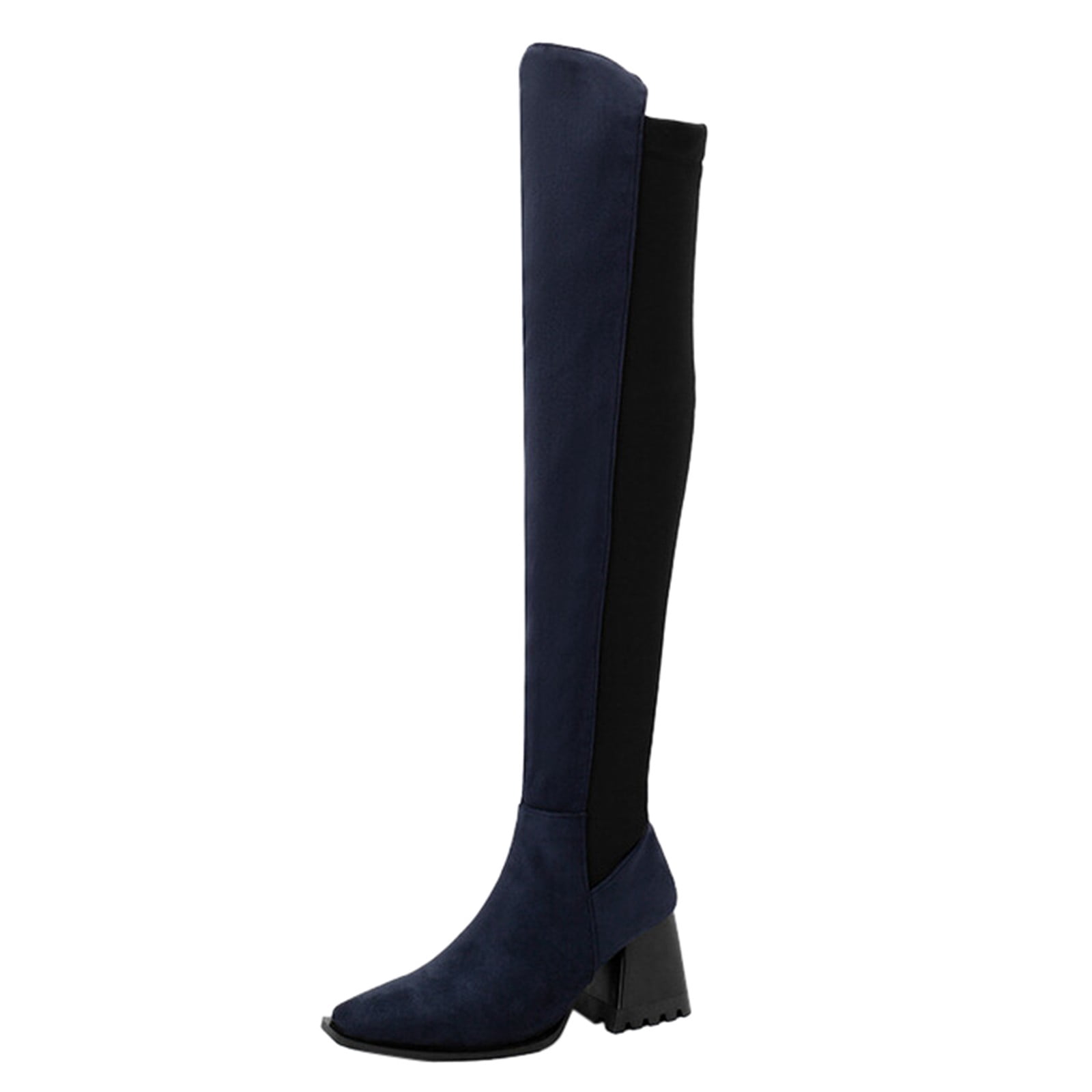 Tireow Women Thigh Knee High Over The Knee Boots Round Toe Platform