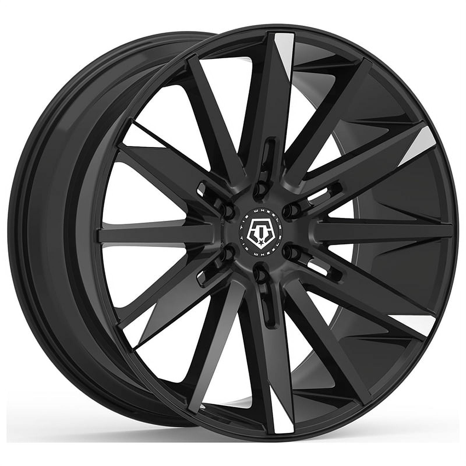 Tis' 22x10 Rim Gloss Black Machined Wheel Chevy Silverado Ram Tahoe GMC ...