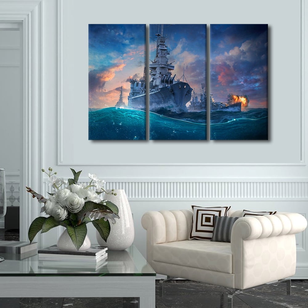 TISHIRON 3PCS Framed Canvas Wall Art Set,36"x24" World War II ...