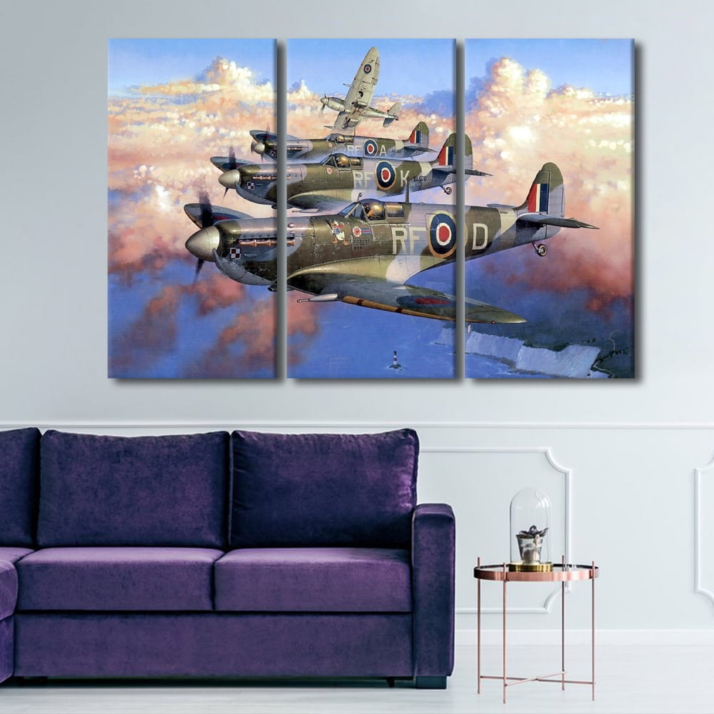 TISHIRON 3PCS Framed Canvas Wall Art Set,60"x40" World War II Fighter ...
