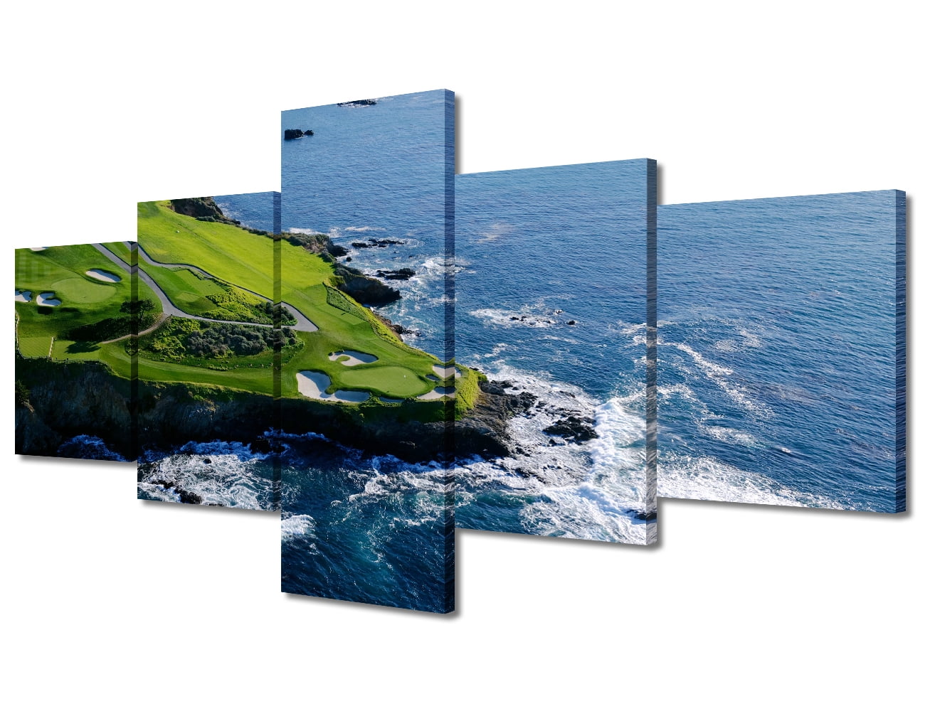 TISHIRON 5PCS Framed Canvas Wall Art Set,50"x24" Golf Course Canvas Art ...
