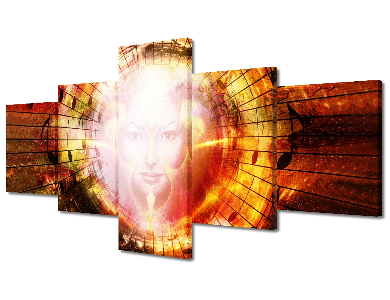 TISHIRON 5PCS Framed Canvas Wall Art Set,50"x24" Symbol of The Muse of ...