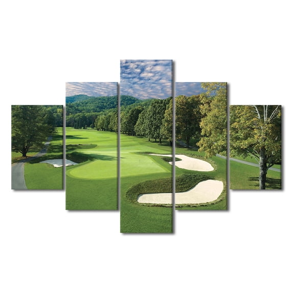 TISHIRON 5PCS Framed Canvas Wall Art Set,60"x40" American Golf Course ...