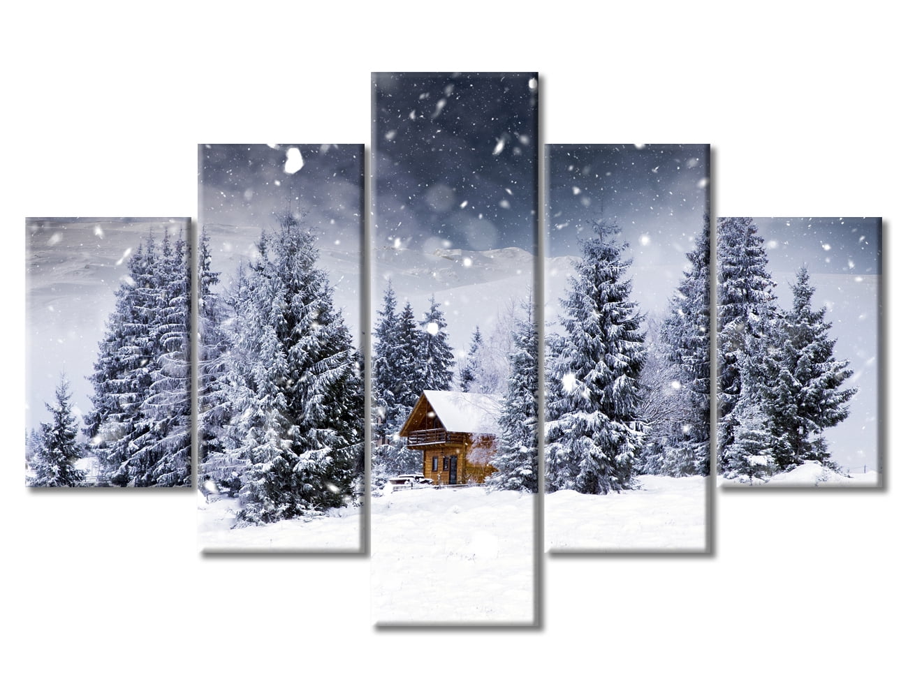 TISHIRON 5PCS Framed Canvas Wall Art Set,60"x40" Christmas Winter ...