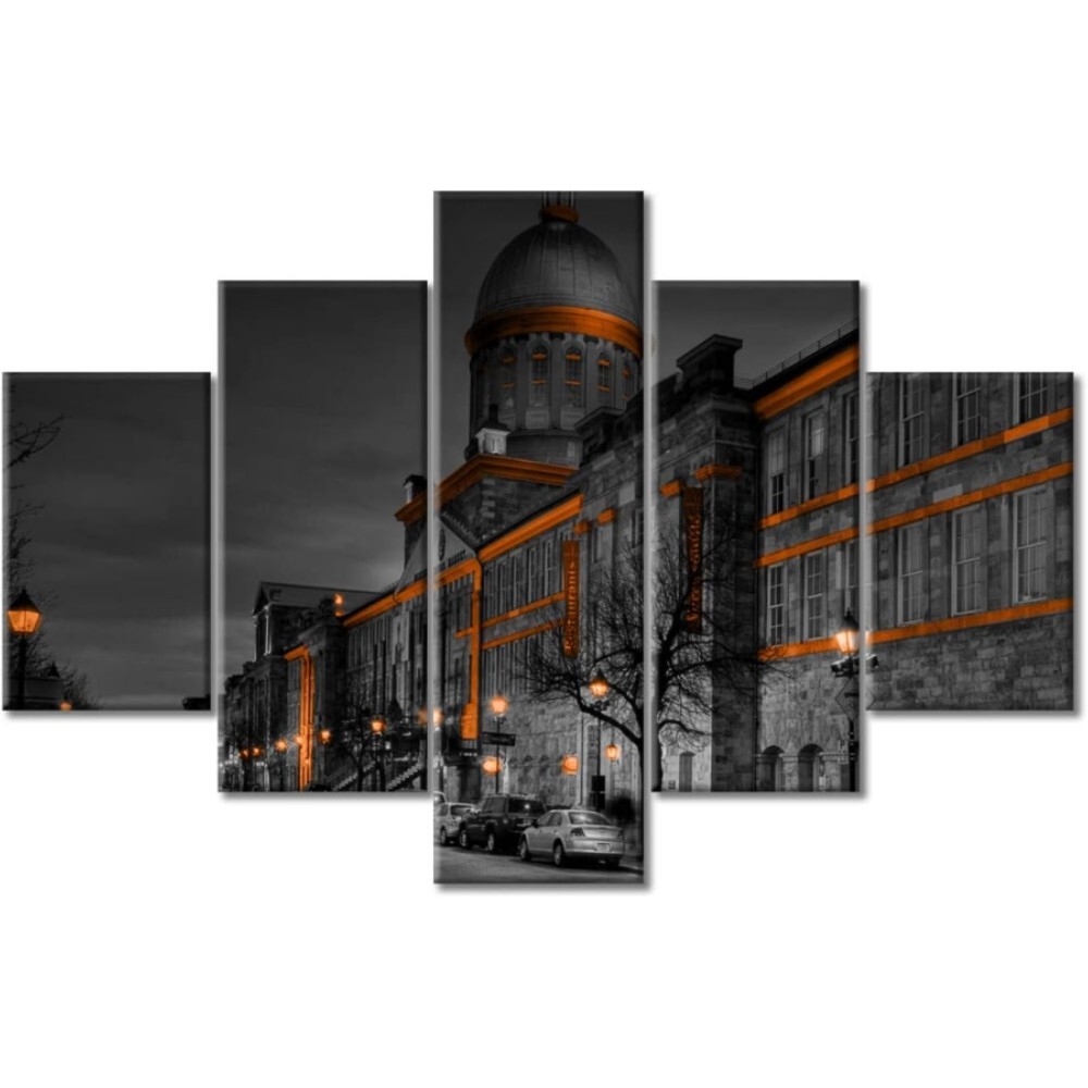 TISHIRON 5PCS Framed City Landscape Theme Canvas Wall Art Set,50"x24 ...