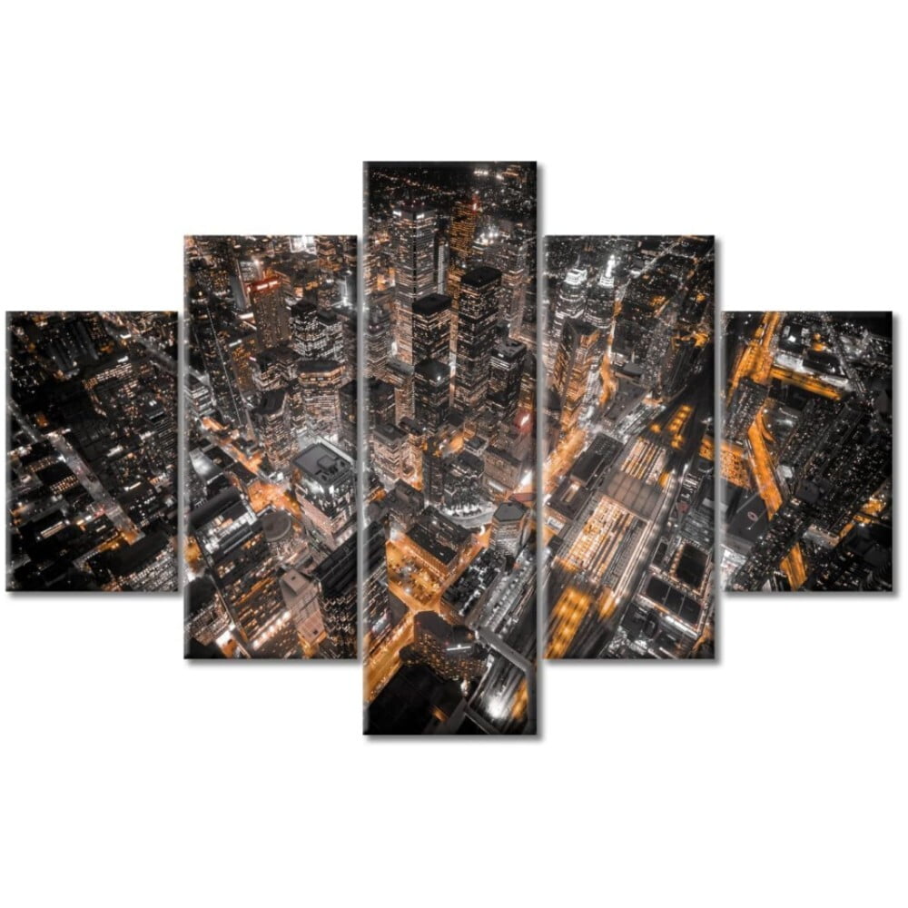 TISHIRON 5PCS Framed City Landscape Theme Canvas Wall Art Set,60"x40 ...