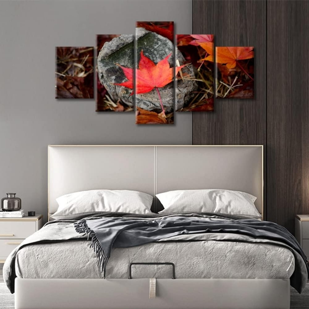 TISHIRON 5PCS Framed Fall Scenery Theme Canvas Wall Art Set,60"x32 ...