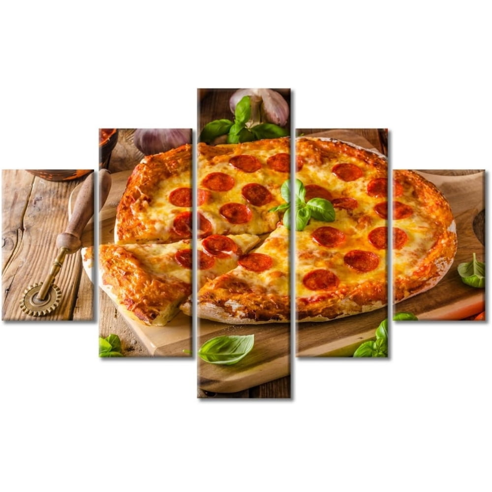 TISHIRON 5PCS Framed Food Theme Canvas Wall Art Set,60"x40" Cheese ...