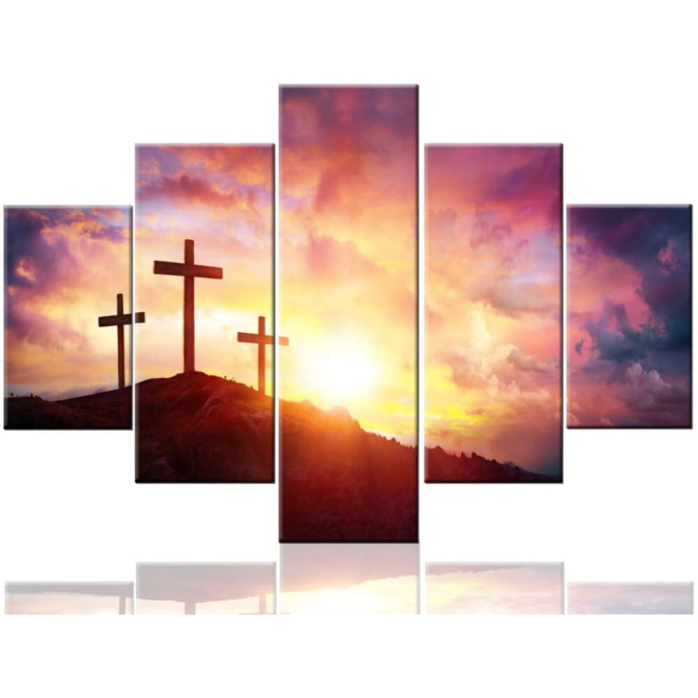TISHIRON 5PCS Framed Jesus Canvas Wall Art Set,50"x24" Jesus Christ ...
