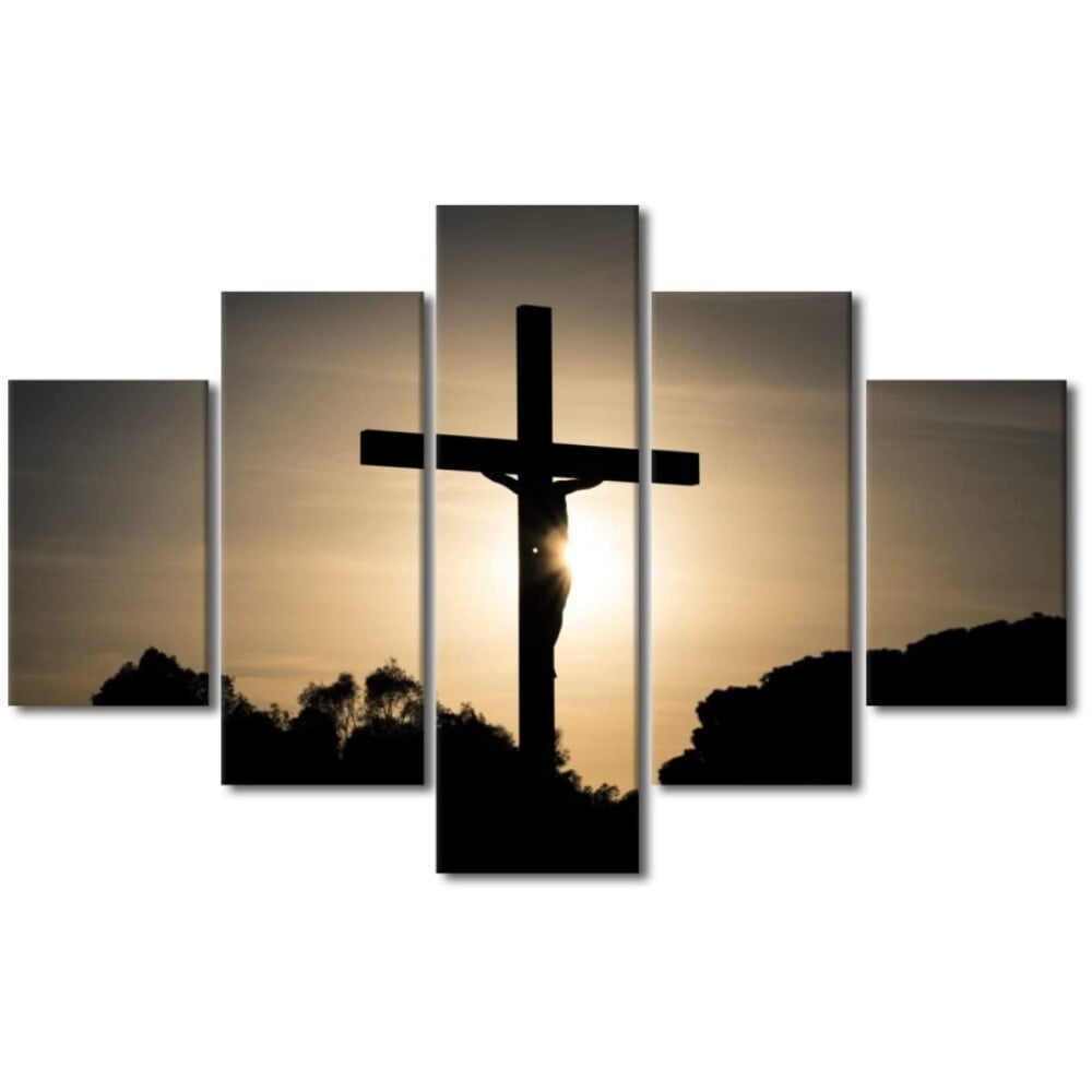 TISHIRON 5PCS Framed Jesus Canvas Wall Art Set,60"x32" Jesus Christ on ...