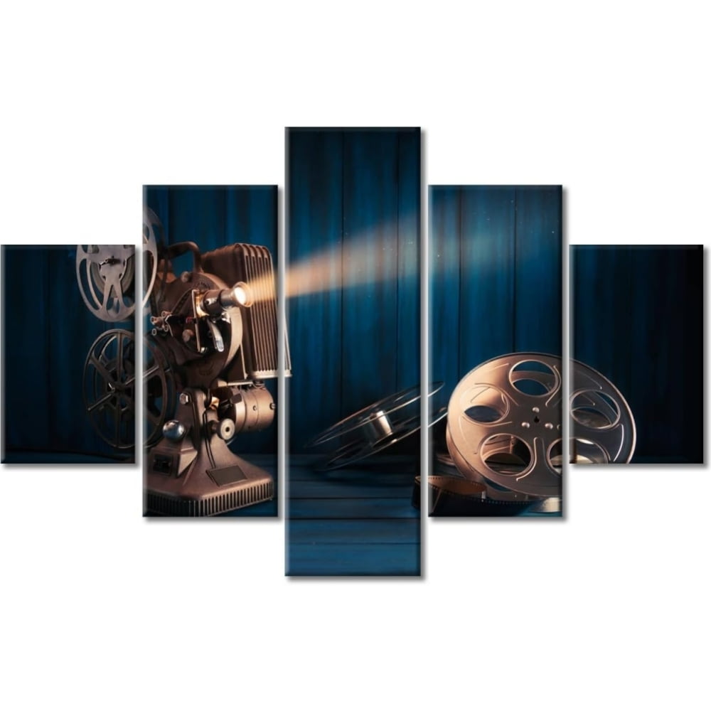 TISHIRON 5PCS Framed Movie Theater Theme Canvas Wall Art Set,60"x40 ...