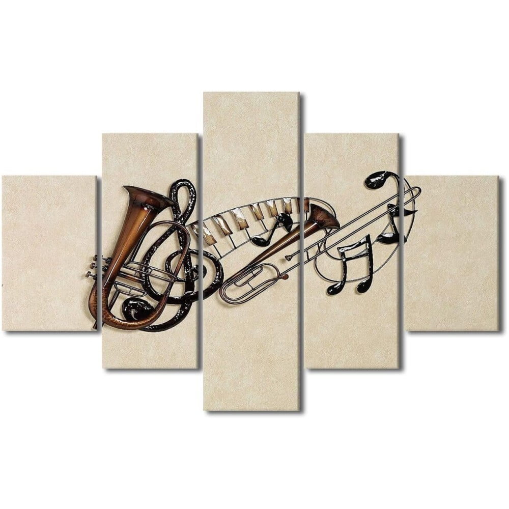 TISHIRON 5PCS Framed Music Theme Canvas Wall Art Set,50"x24" Musical ...