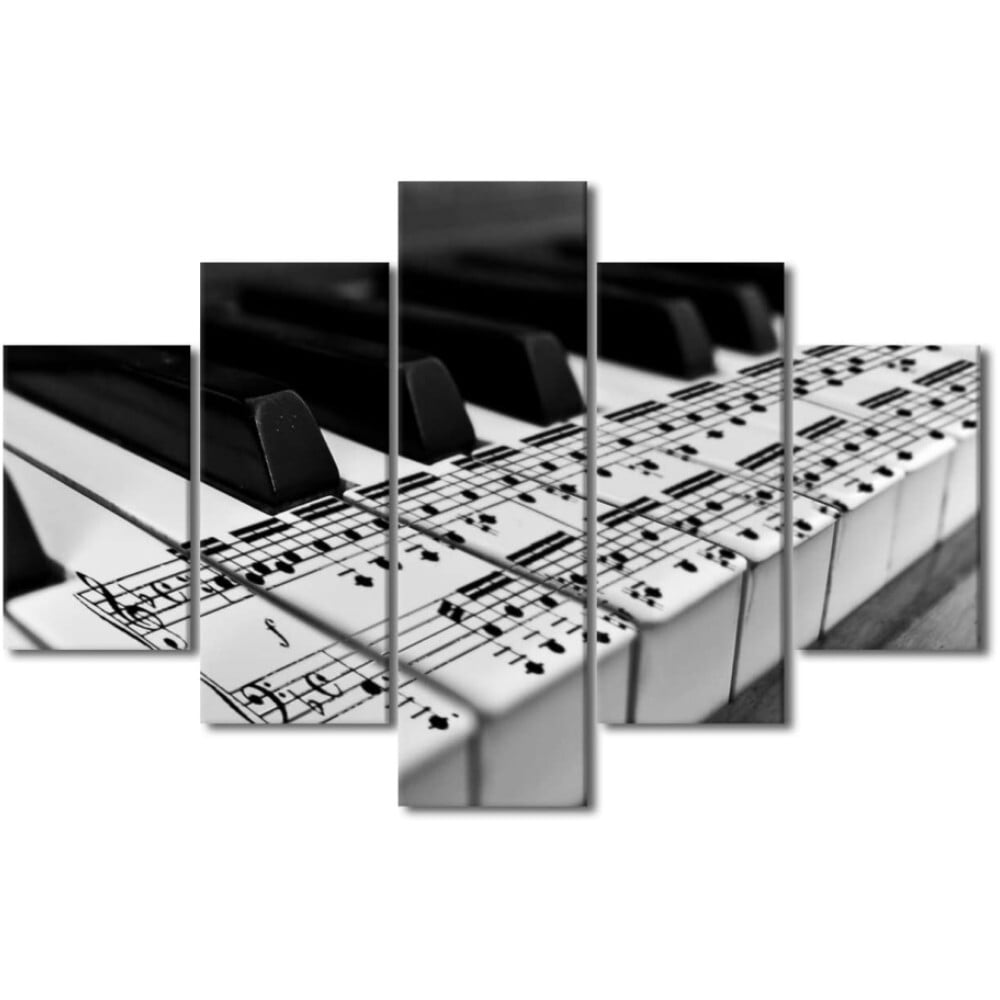 TISHIRON 5PCS Framed Music Theme Canvas Wall Art Set,50"x24" Musical ...
