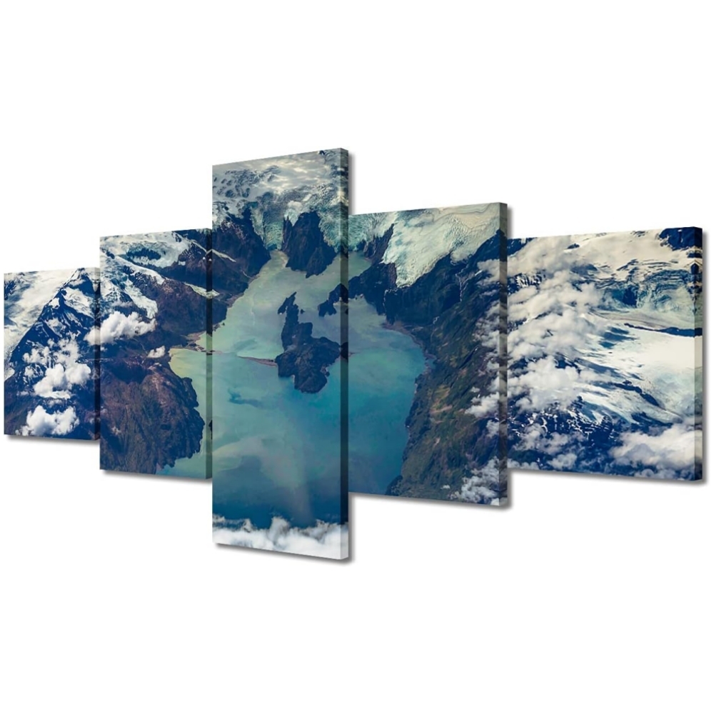 TISHIRON 5PCS Framed Natural Landscape Theme Canvas Wall Art Set,50"x24 ...