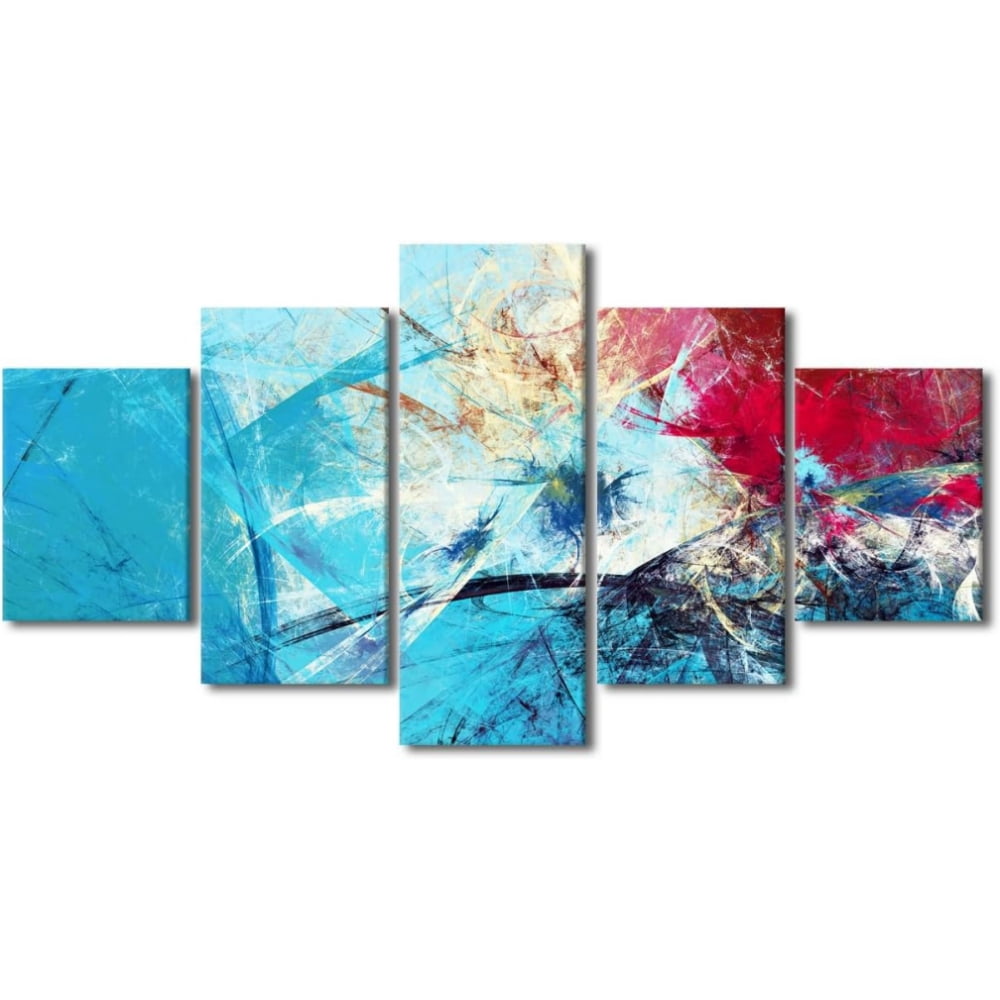 TISHIRON 5PCS Framed Painting Art Theme Canvas Wall Art Set,60"x32 ...