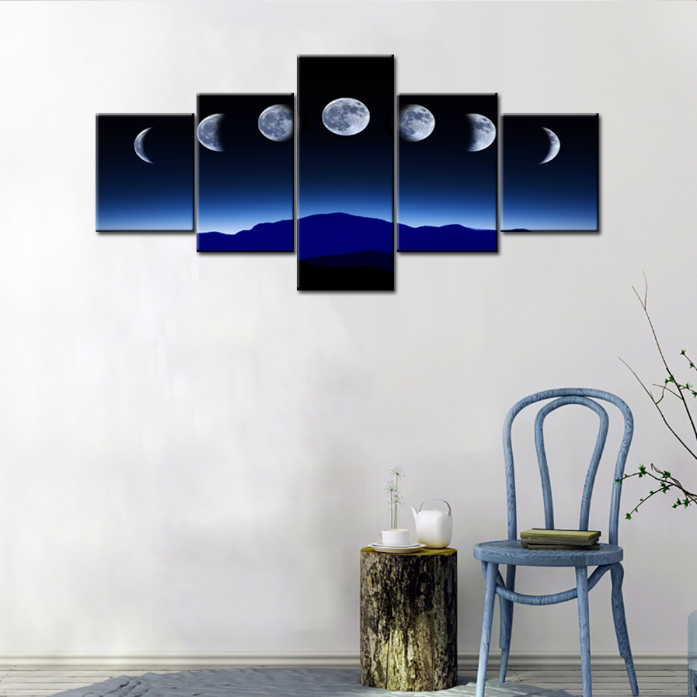 TISHIRON 5PCS Framed landscape theme Canvas Wall Art Set,50"x24" Full ...